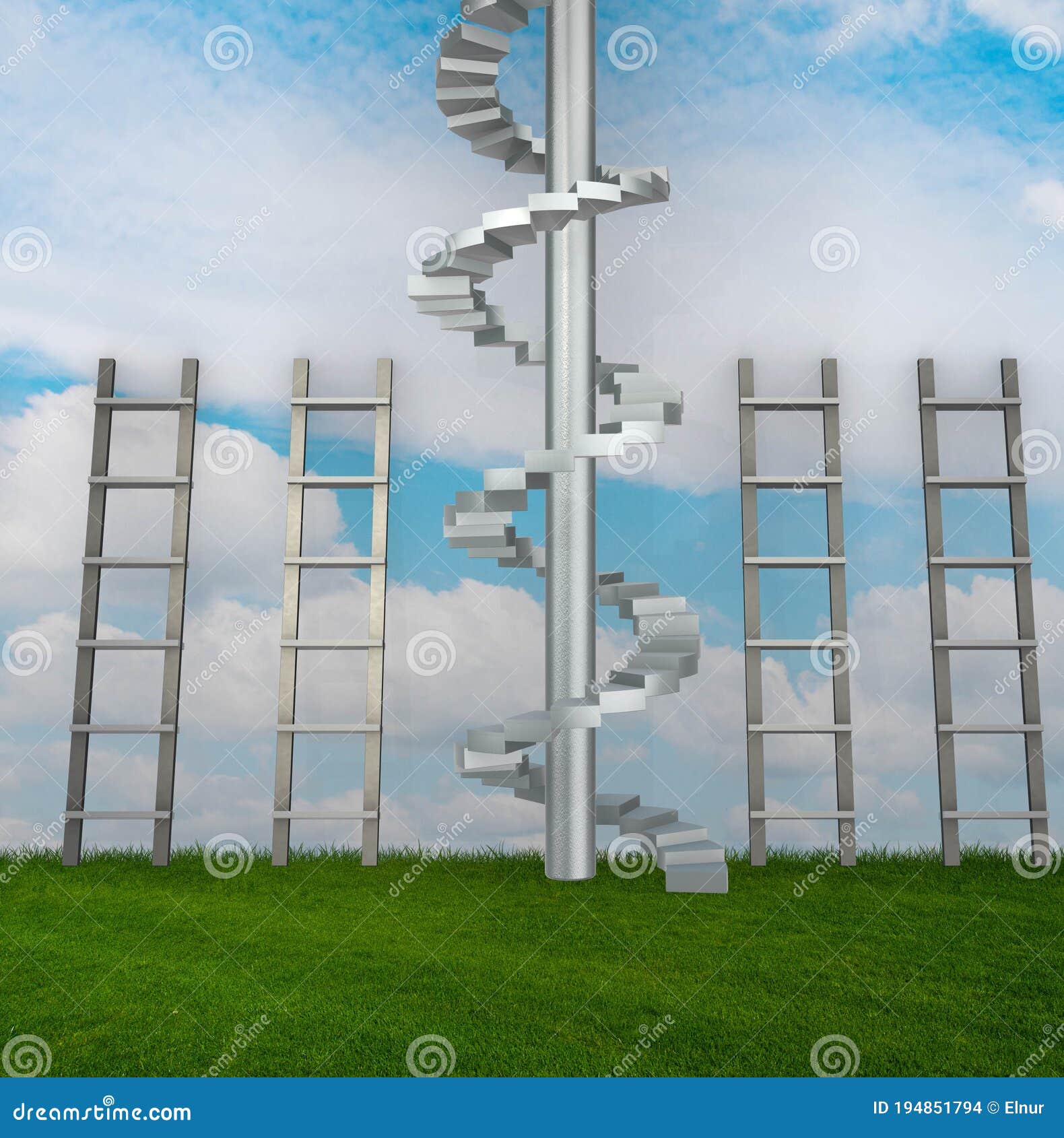 Different Ladders in Career Progression Concept Stock Illustration ...