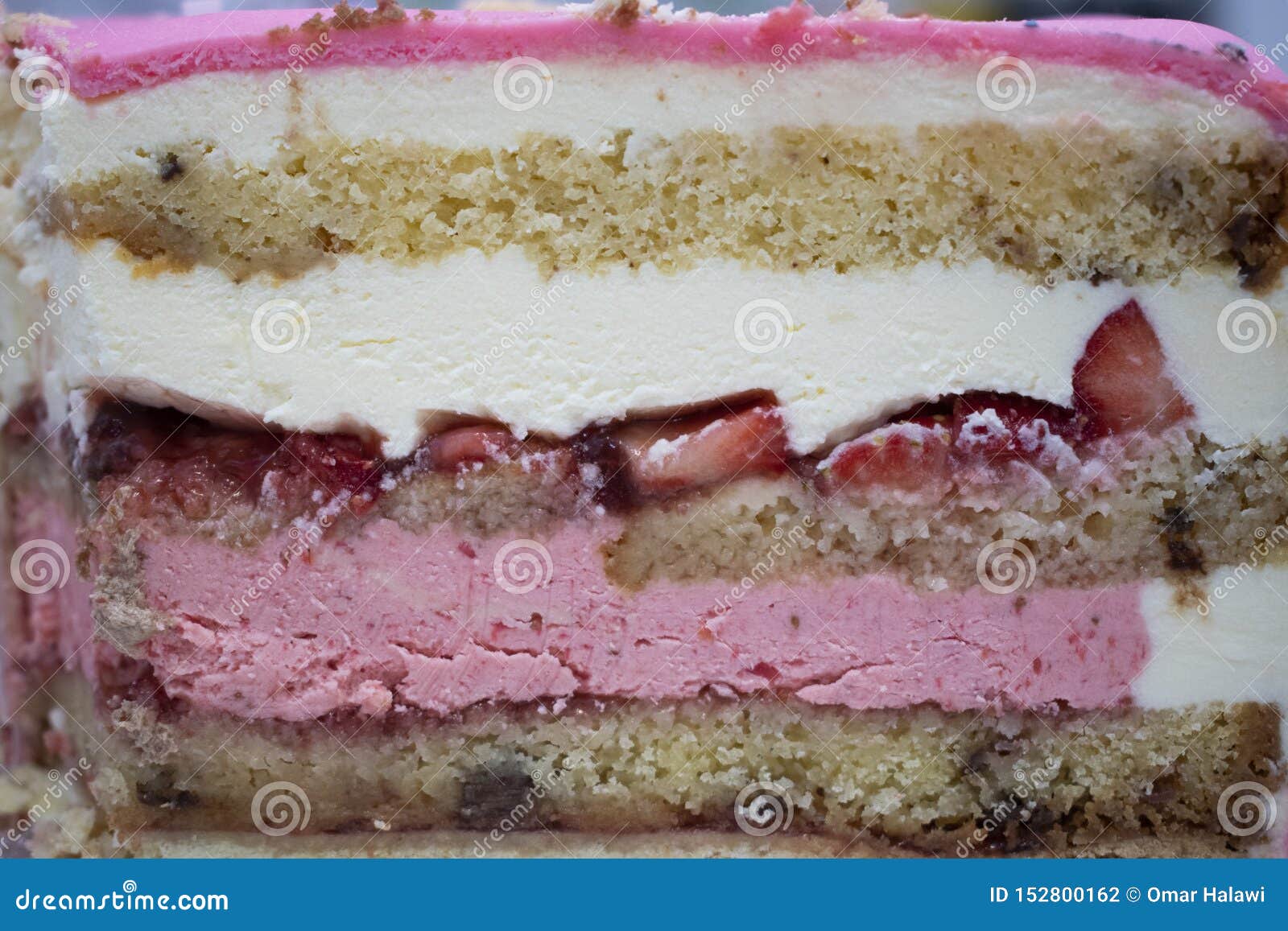 Different Layers in Strawberry Cake Stock Photo - Image of cream ...