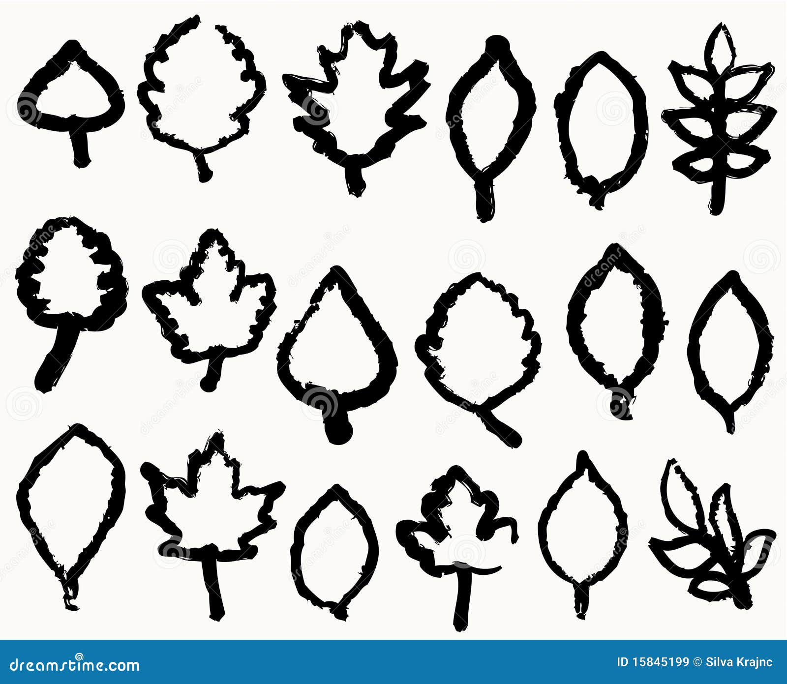 Different Leafs Handwriting Stock Vector - Illustration of ornate ...