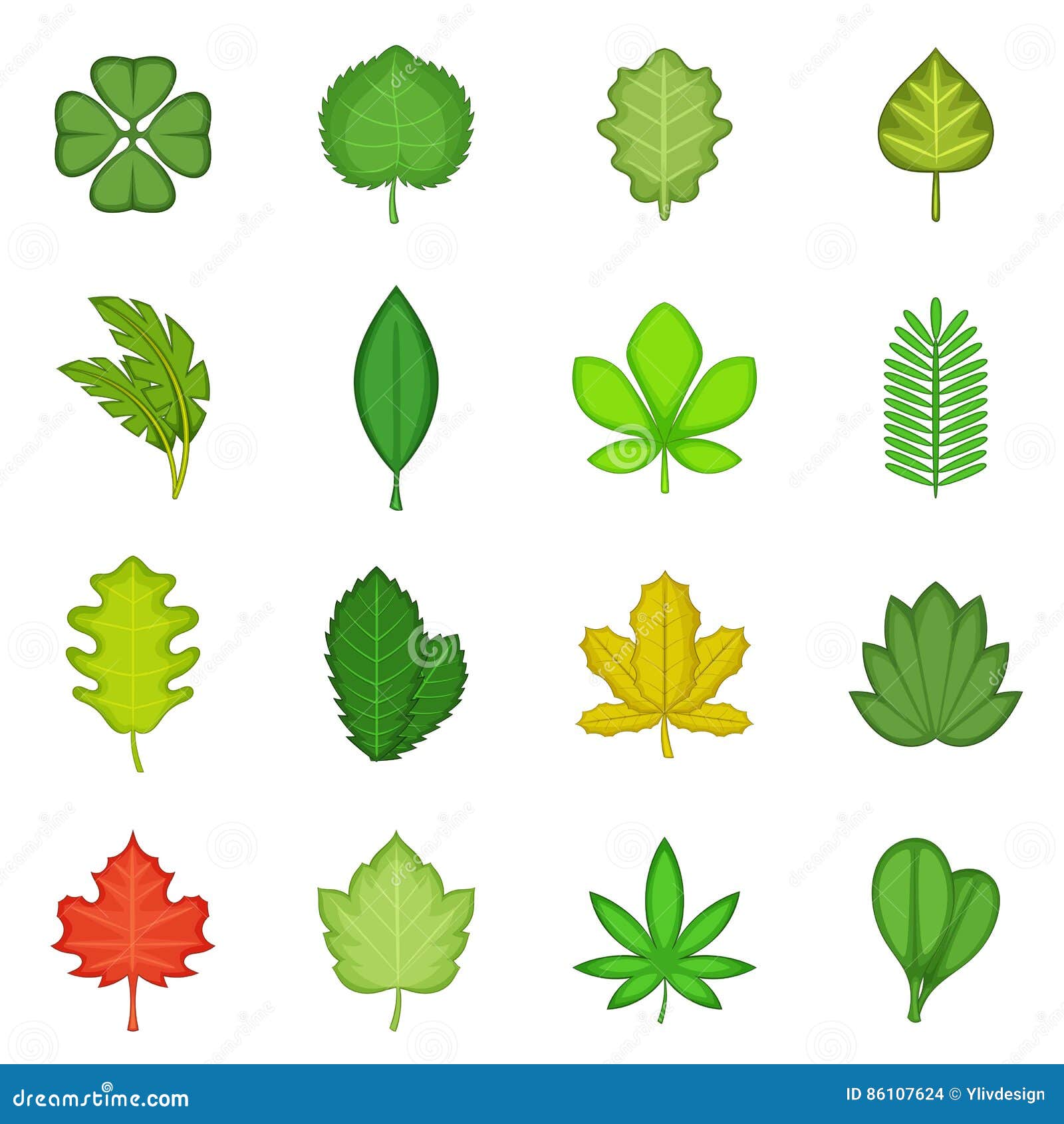 Different Leafs In Clip Art. Vector Illustration | CartoonDealer.com ...