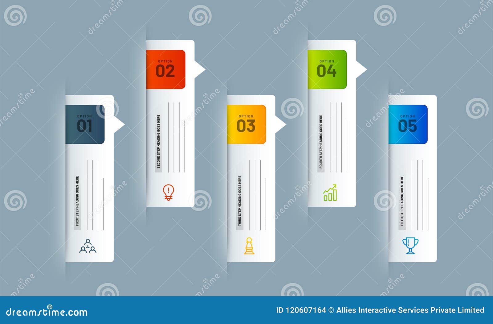5 Different Levels Presentation Layout for Business Infographics. Stock ...