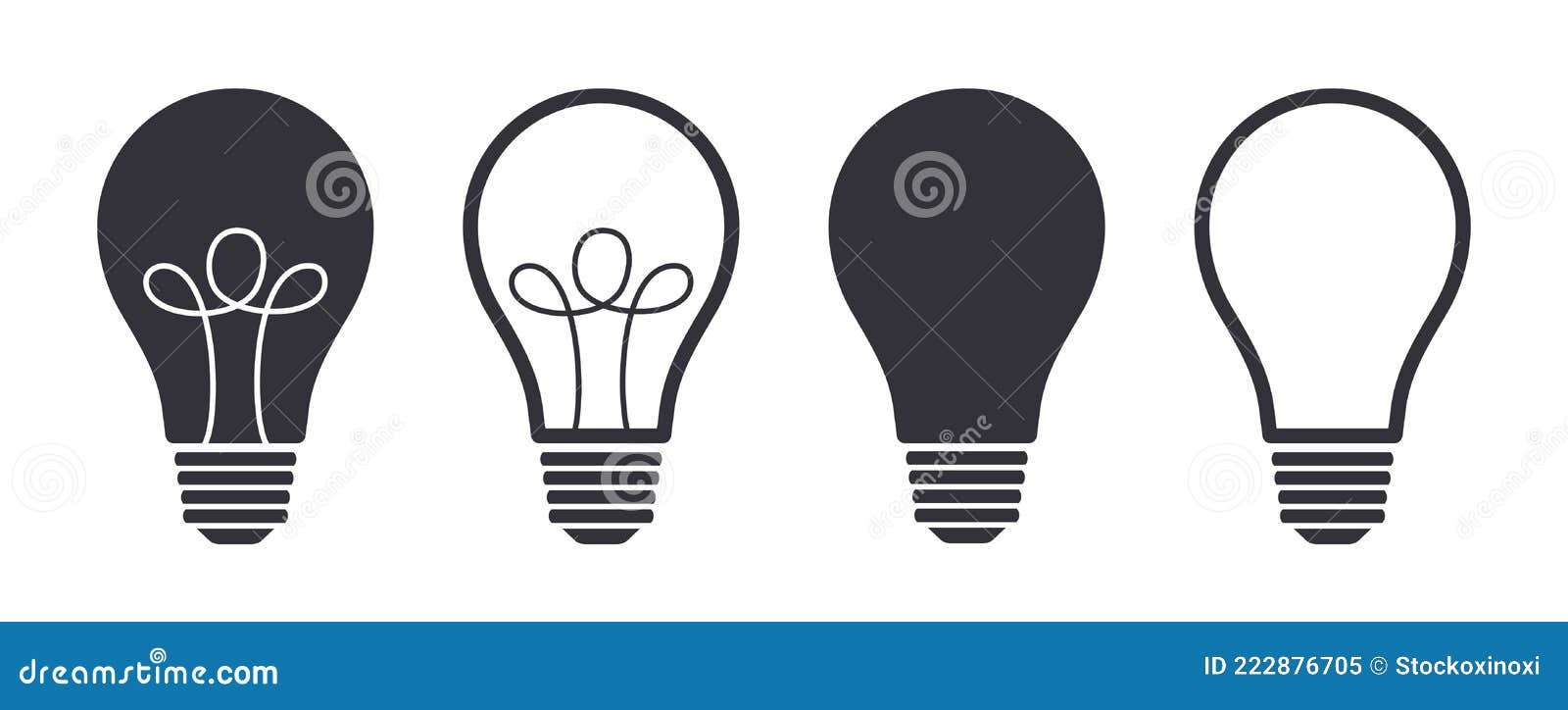 Different Lightbulb Symbols Illustration Vector Icons Stock Vector ...