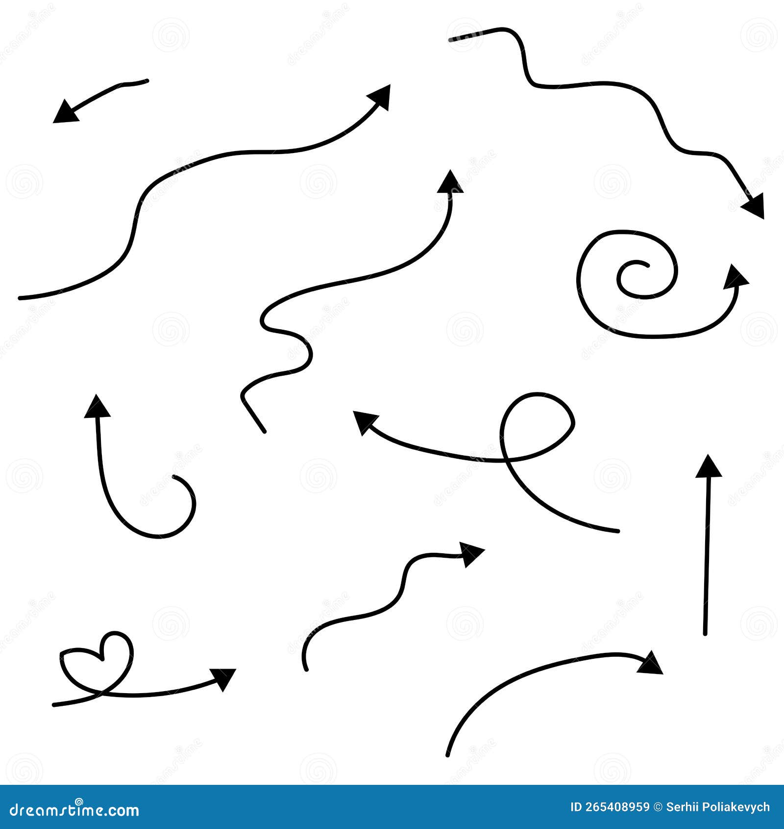 Different Line Arrows. Vector Illustration. Stock Image Stock Vector ...