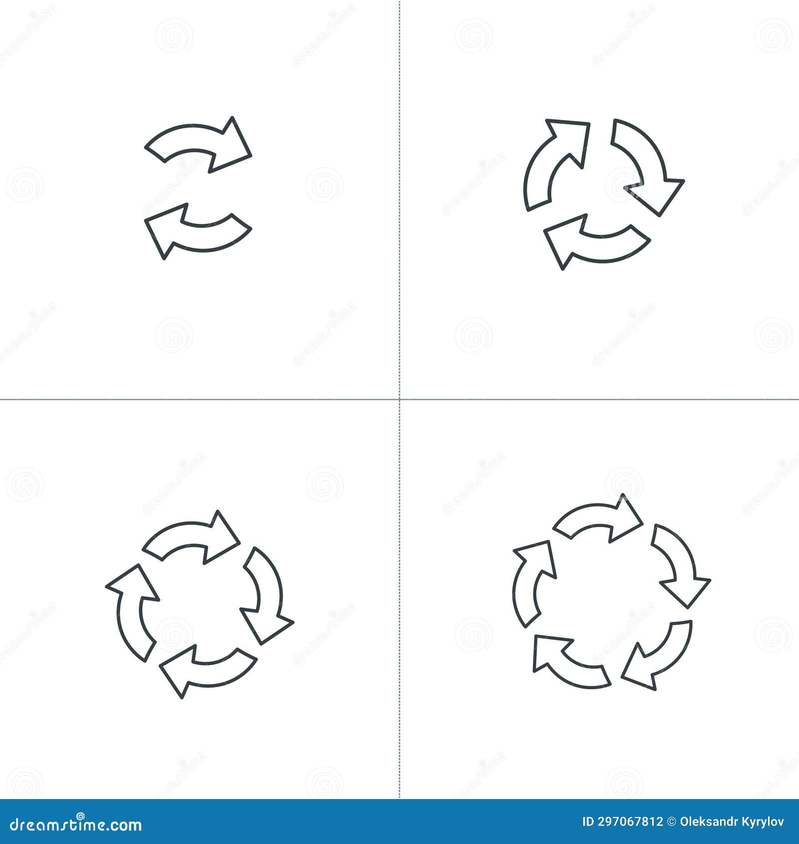 Different Linear Circular Arrows for Infographics 2 3 4 and 5 Options ...