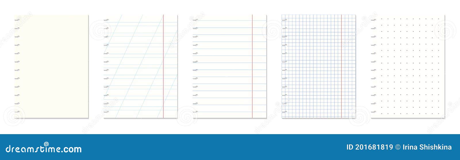 Blank Gridded Notebook Papers For Homework And Exercises, Pads Paper ...