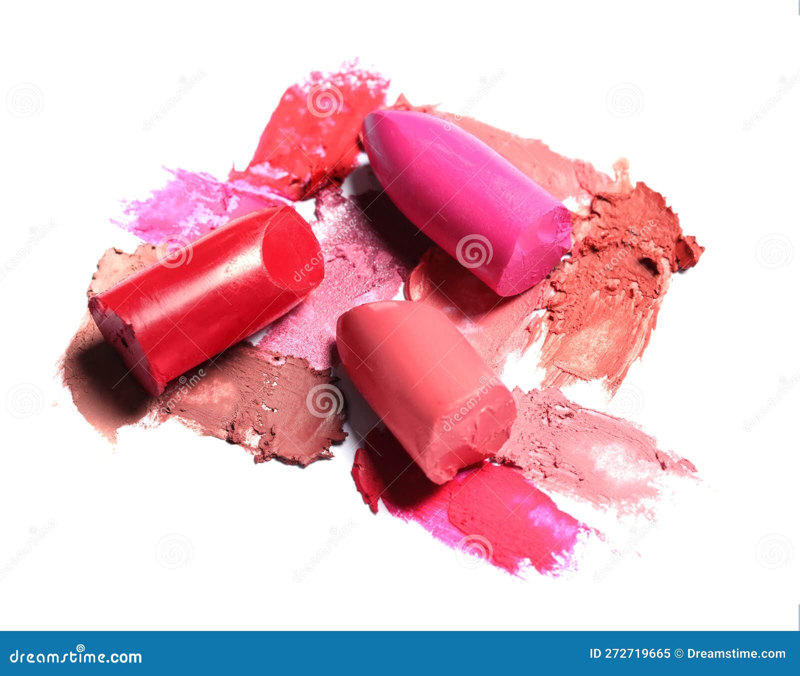 Different Lipsticks and Smears on White Background Stock Image - Image ...