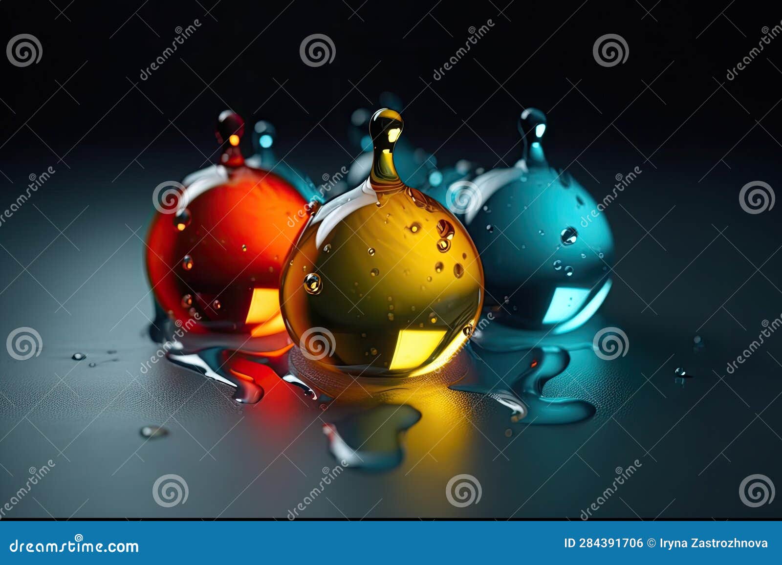 Different Liquid Drops, Illustration Stock Illustration - Illustration ...
