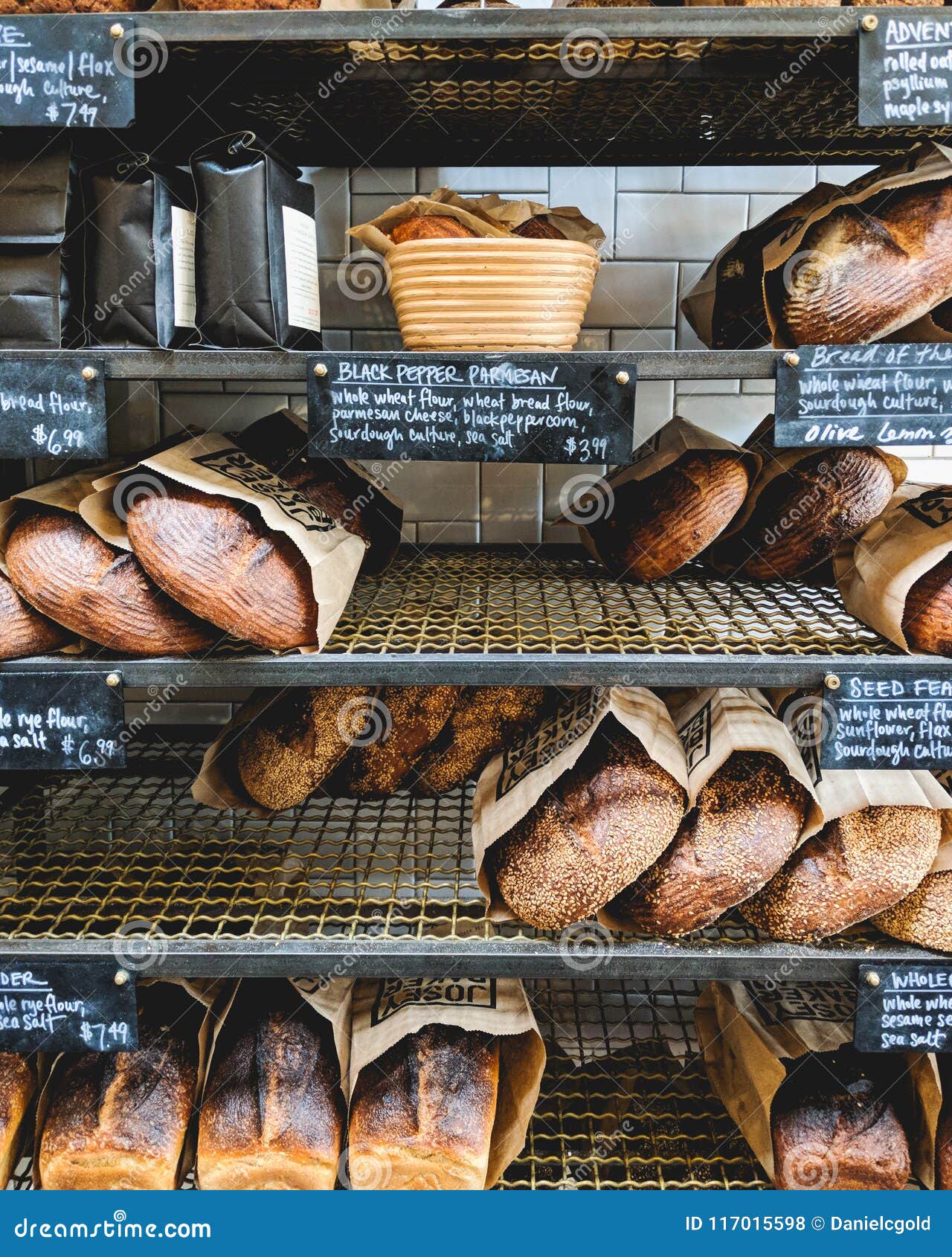 Bread on a Rack in a Bakery Stock Photo - Image of sale, cookware ...