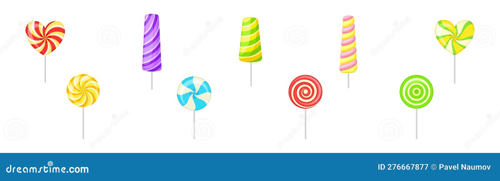 Different Lollipop and Candy of Various Taste and Flavor Vector Set ...