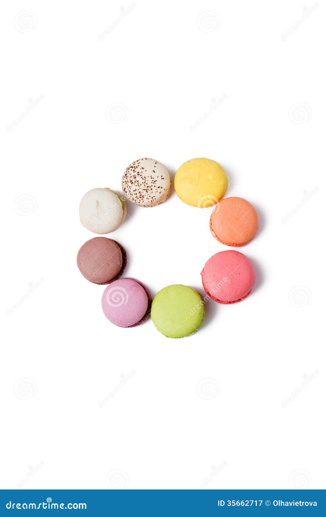 Different Macaroon in the Circle Stock Image - Image of circle ...