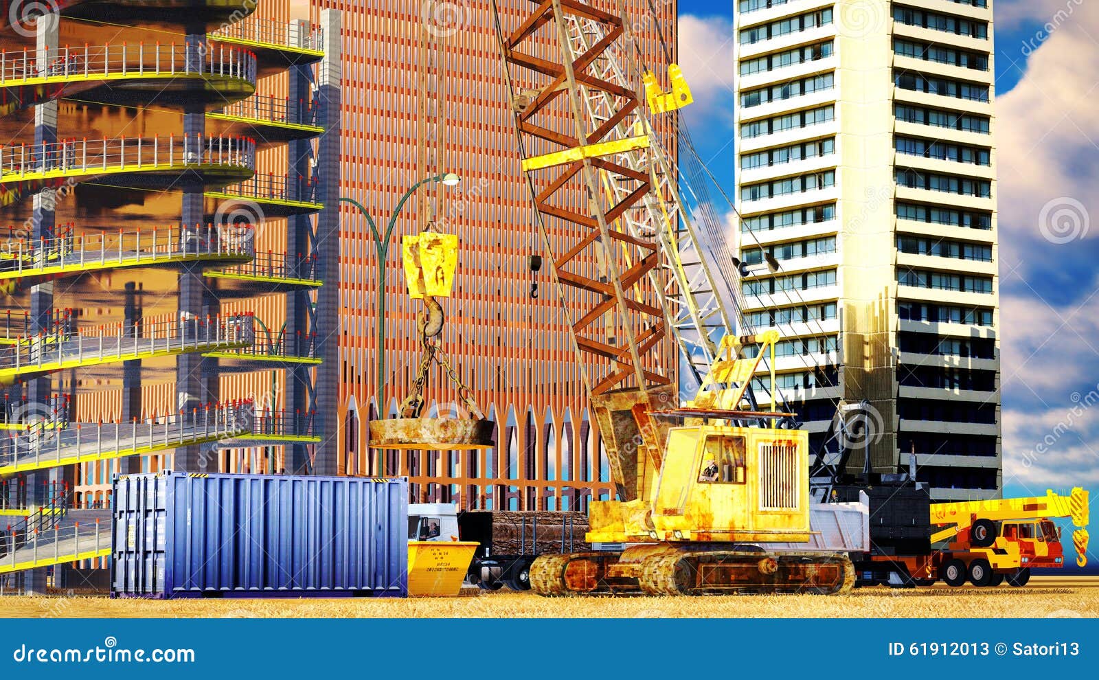 Different Machinery at Construction Site Stock Image - Image of ...