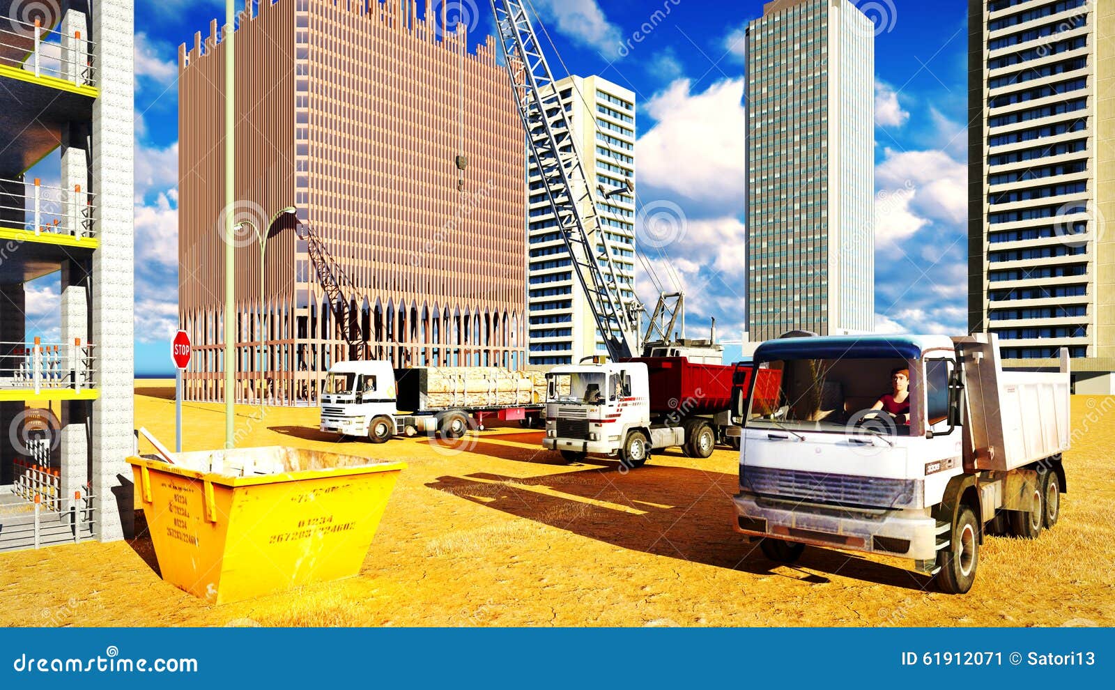 Different Machinery at Construction Site Stock Image - Image of ...