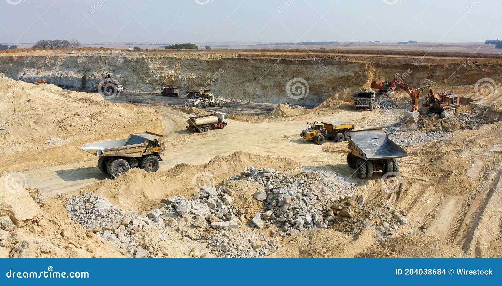 Different Machines Working on a Coal Mining Site in South Africa Stock ...
