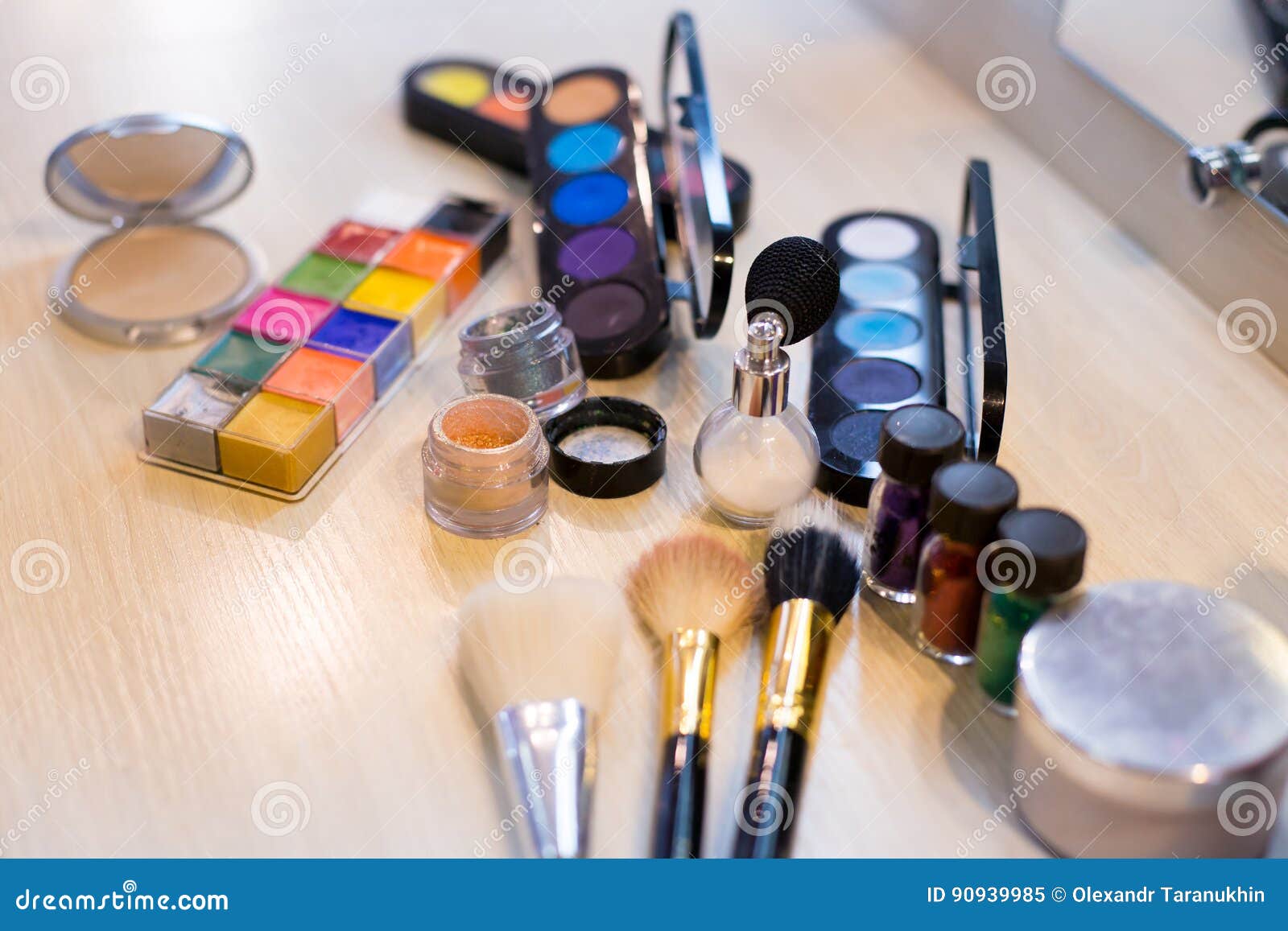 Different Makeup Items on the Table Stock Image - Image of items, color ...