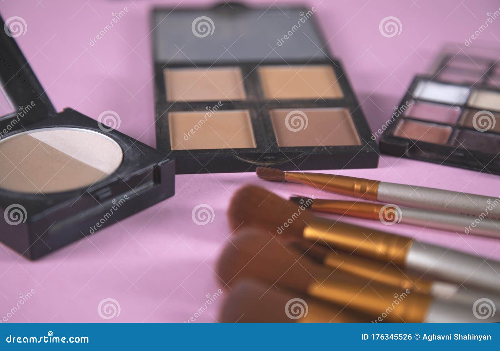 Different Makeup Products and Brushes Stock Photo - Image of artist ...