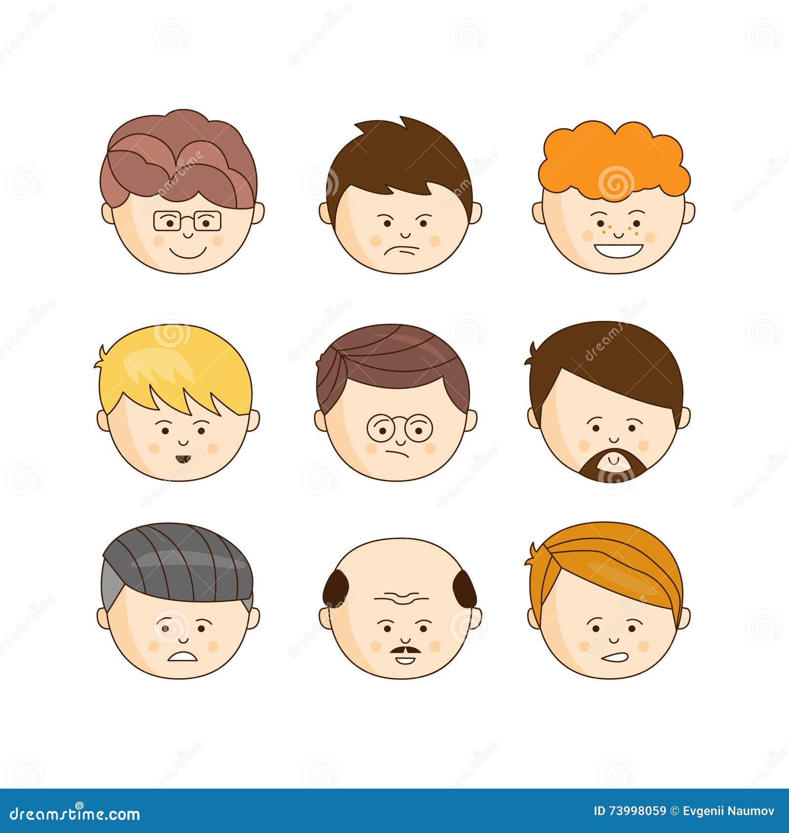 Avatar Construction Man Employee Thin Line Vector Illustration ...