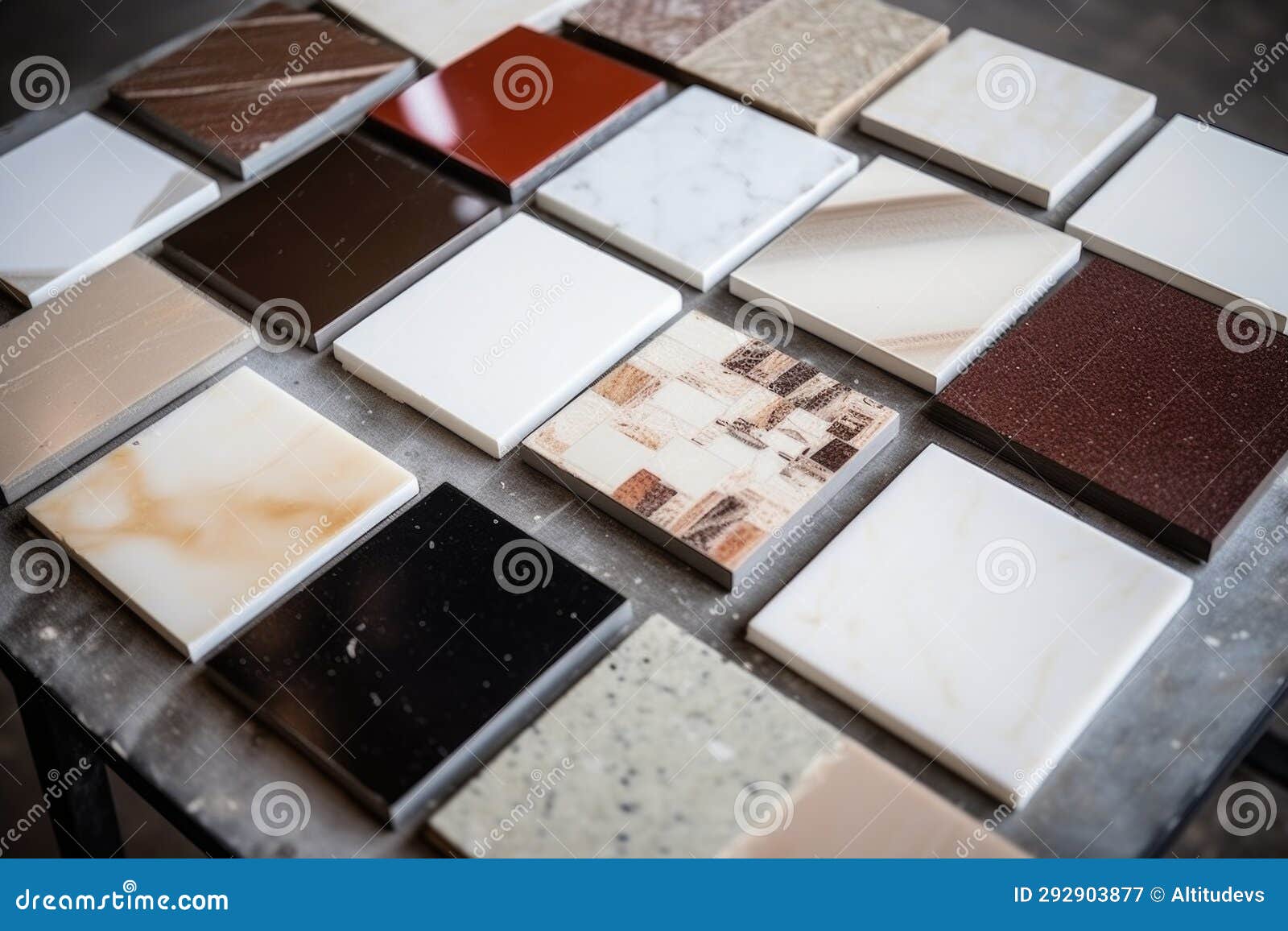 Different Marble Tile Samples Spread on Table Stock Image - Image of ...