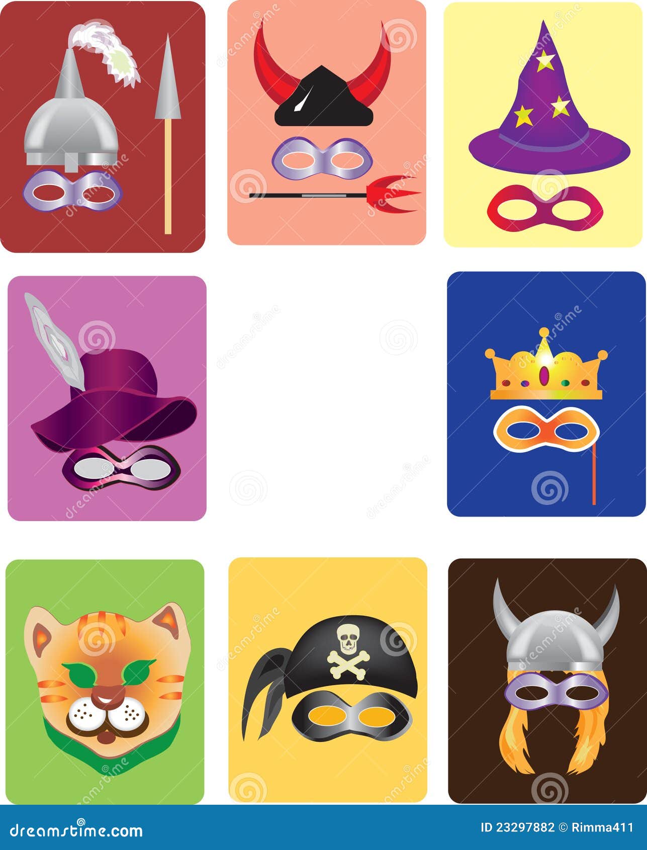 Different mask,purim mask stock illustration. Illustration of icons ...