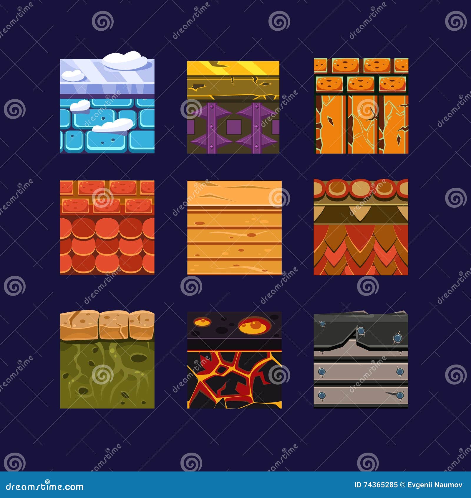 Different Materials and Textures for the Game Stock Illustration ...