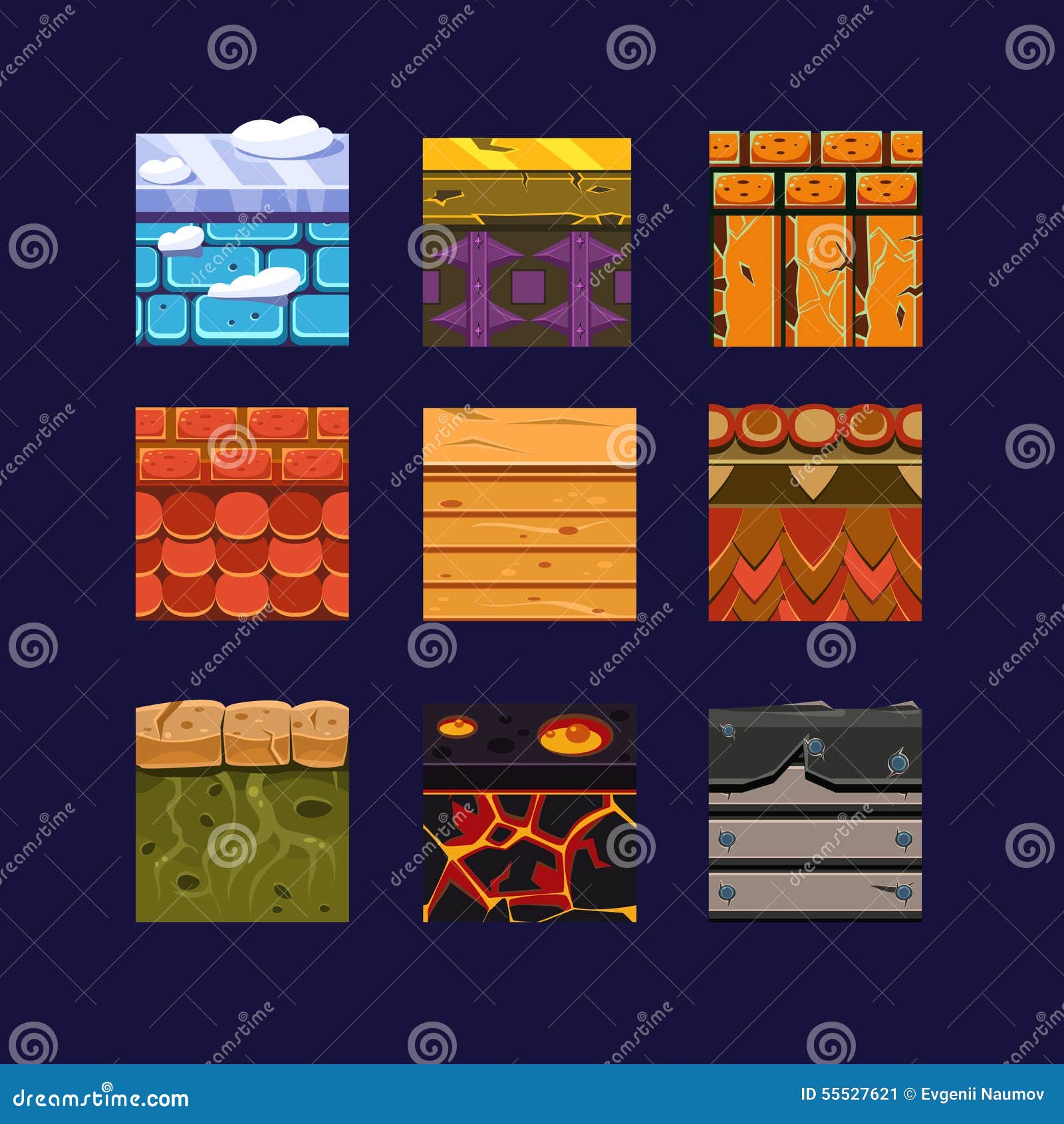 Different Materials and Textures for the Game Stock Vector ...