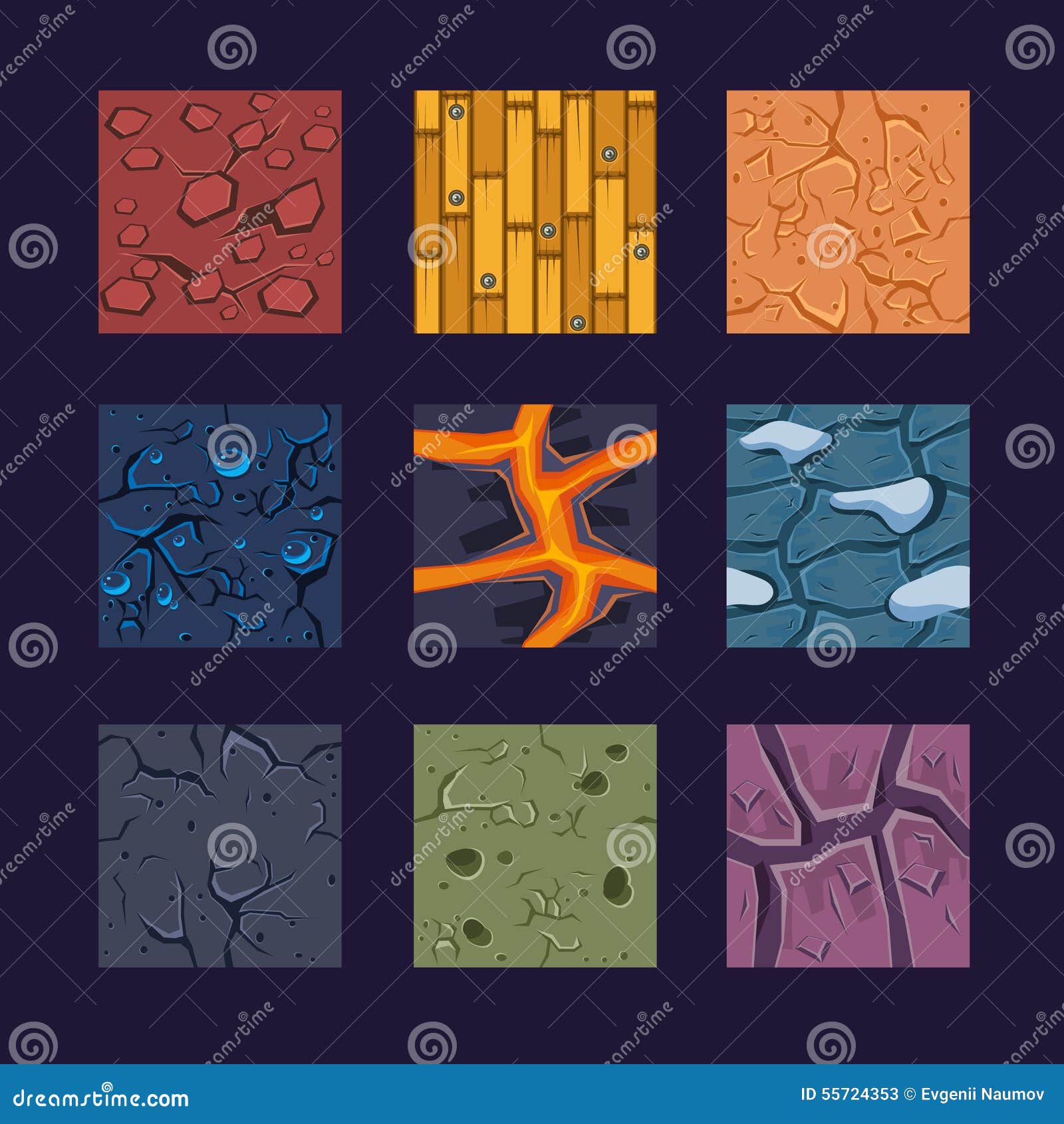Different Materials and Textures for the Game Stock Vector ...