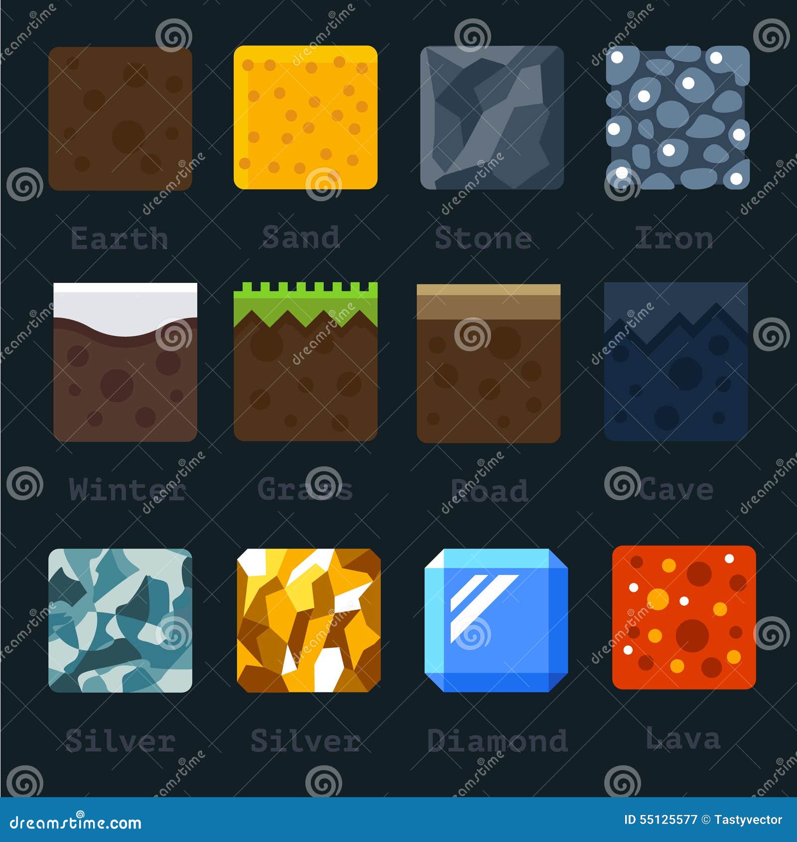 Different Materials and Textures for the Game Stock Vector ...