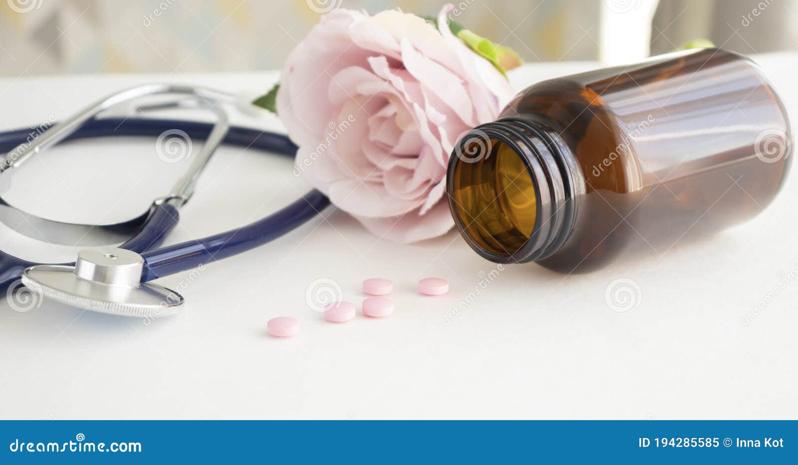 Different Means of Contraception on Bedside Table Stock Image - Image ...