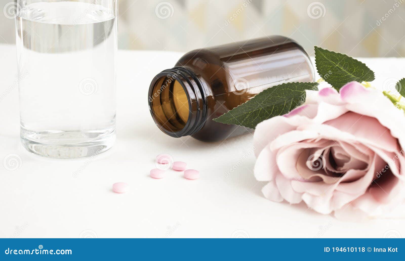 Different Means of Contraception on Bedside Table Stock Photo - Image ...
