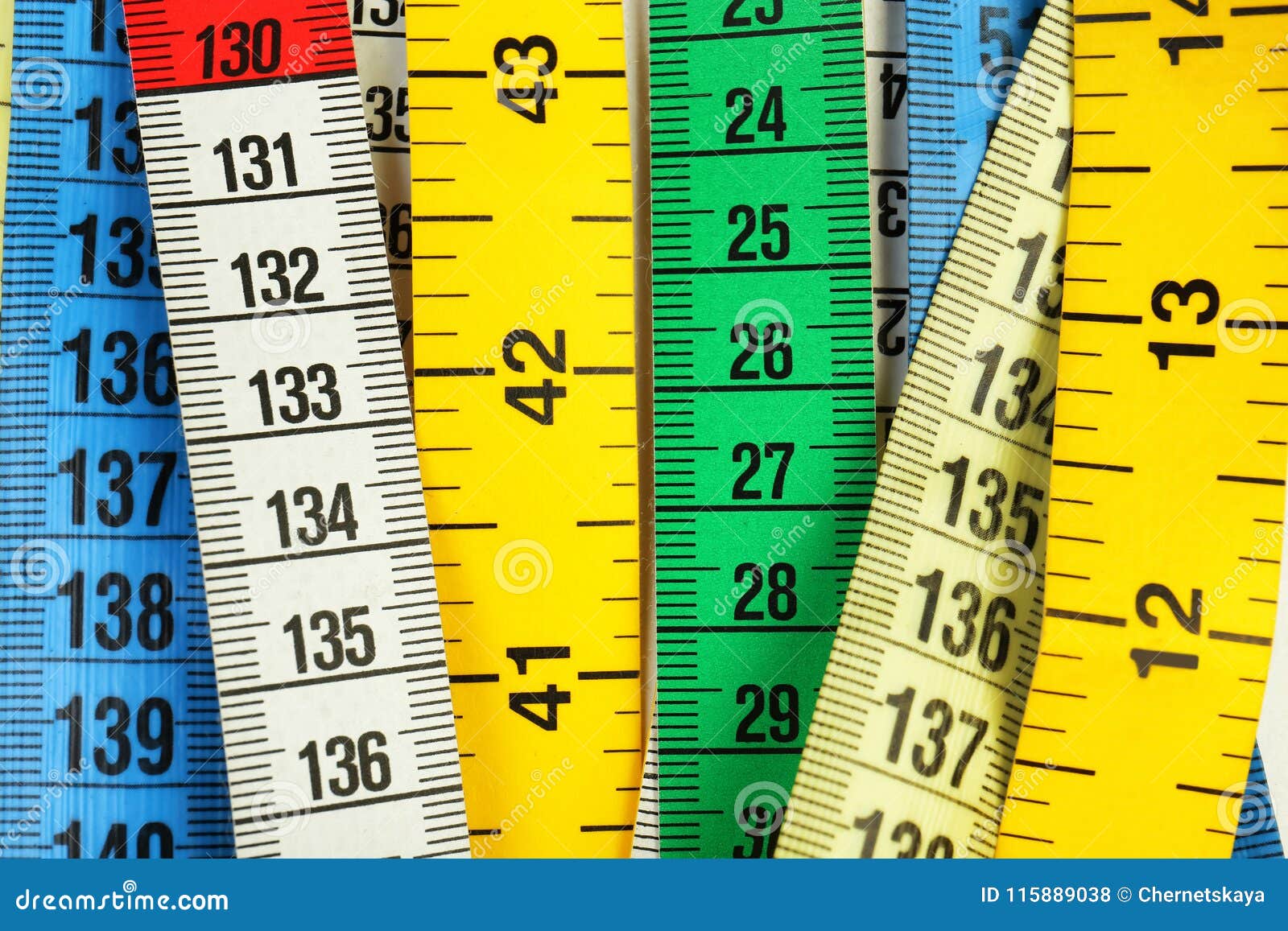 Different Measuring Tapes, Closeup Stock Photo - Image of height ...