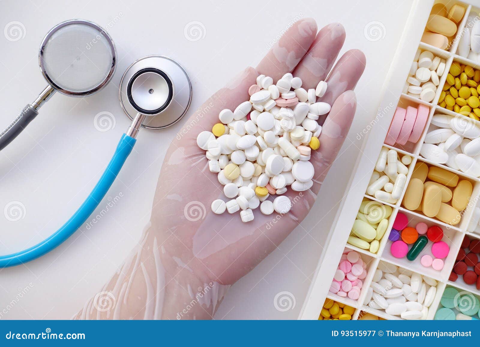 Different Medication on Hand Editorial Photography - Image of health ...
