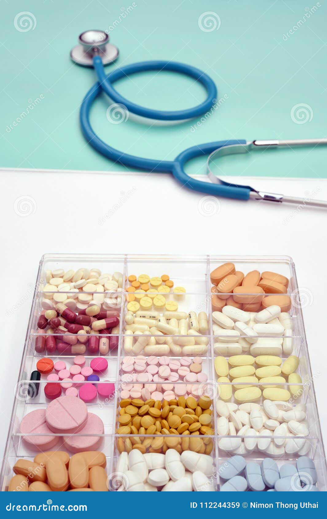 Different Medication with Stethoscope Stock Image - Image of claim ...