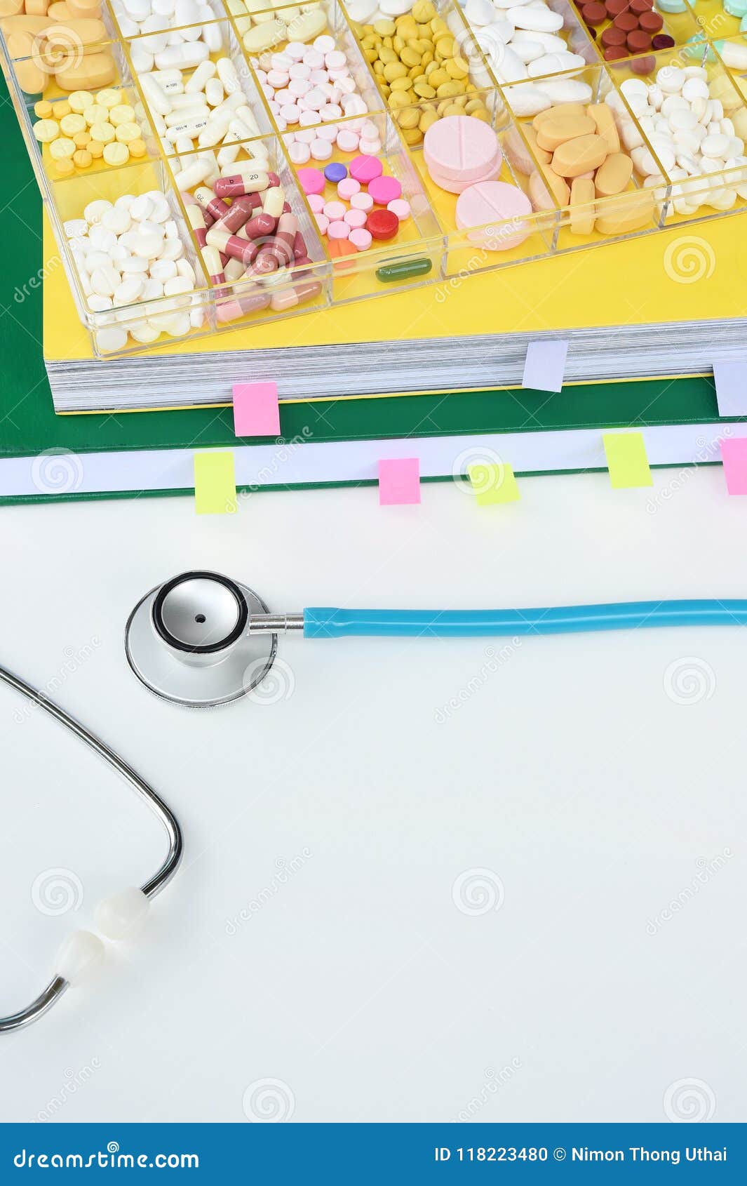 Different Medication with Stethoscope Stock Photo - Image of illness ...