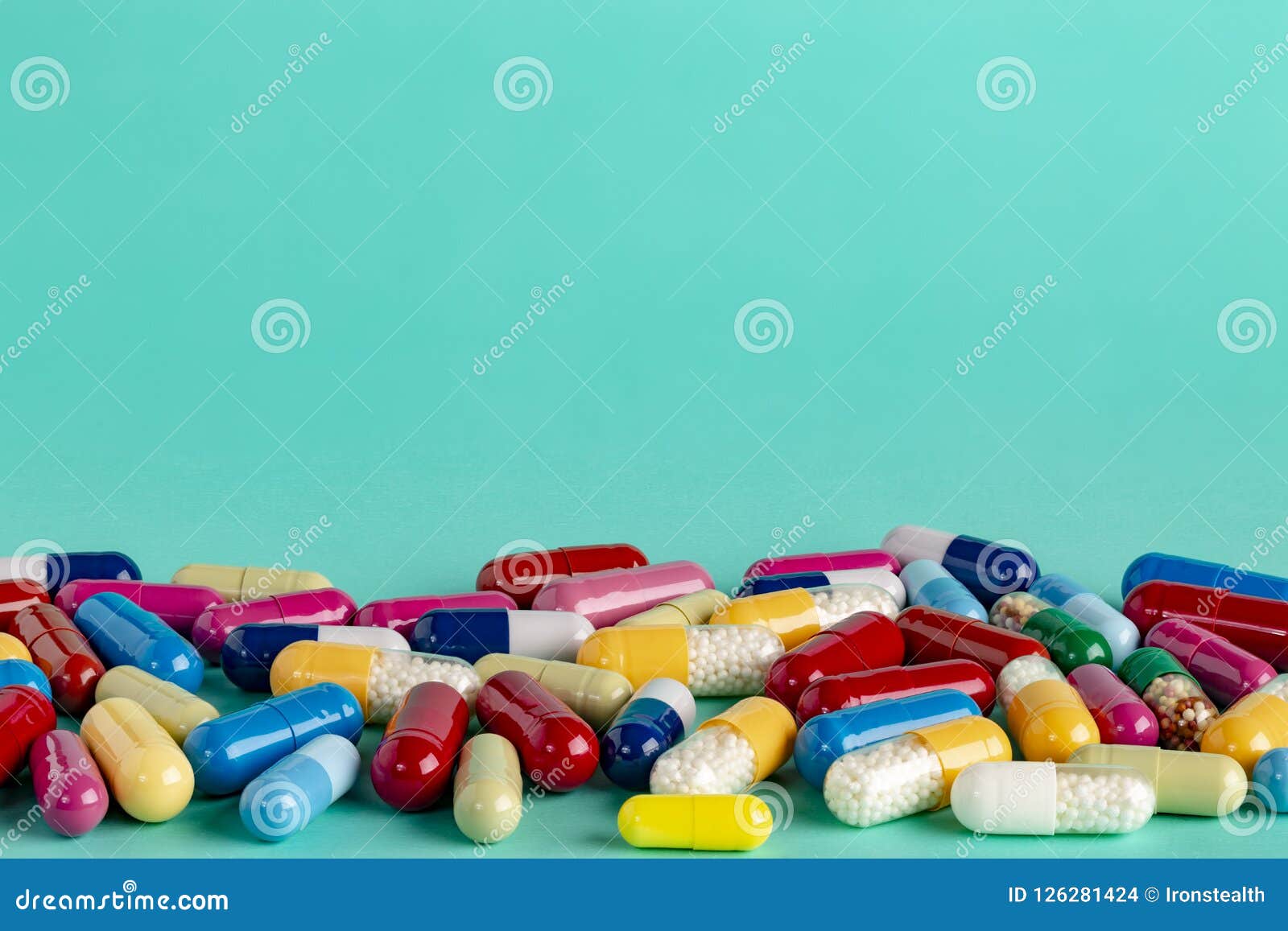 Different Medicine Capsules and Pils Stock Photo - Image of ...