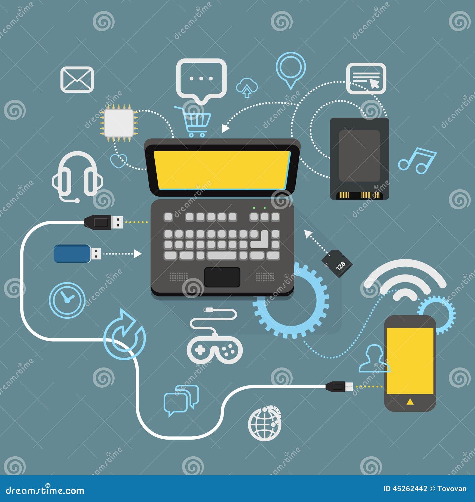Different Memory Storage Devices Stock Vector - Illustration of ...