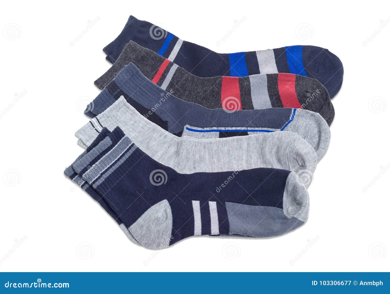 Different Men`s Socks on a White Background Stock Image - Image of ...