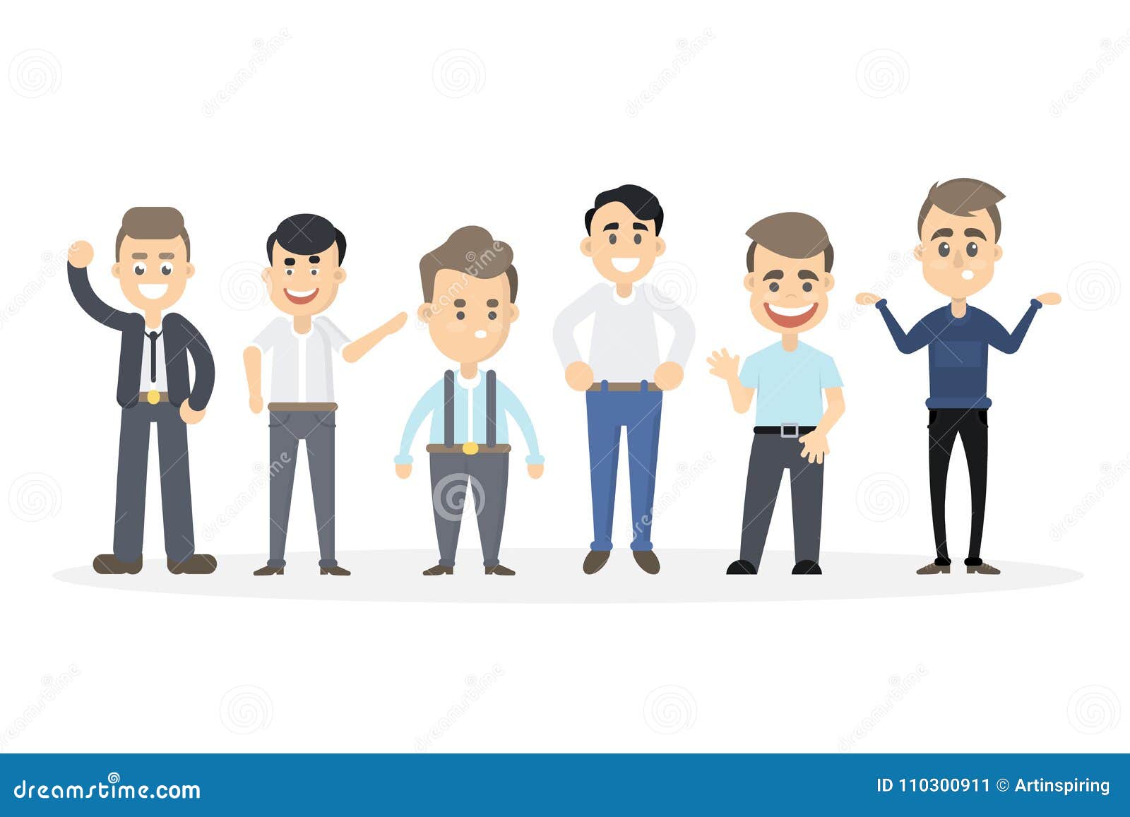 Different men set. stock vector. Illustration of college - 110300911