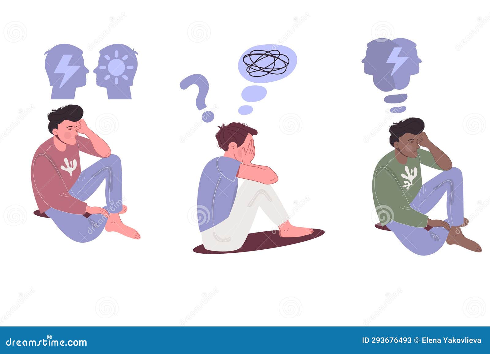 Mental Bipolar Disorder Of Split Personality, Schizophrenia In Male ...