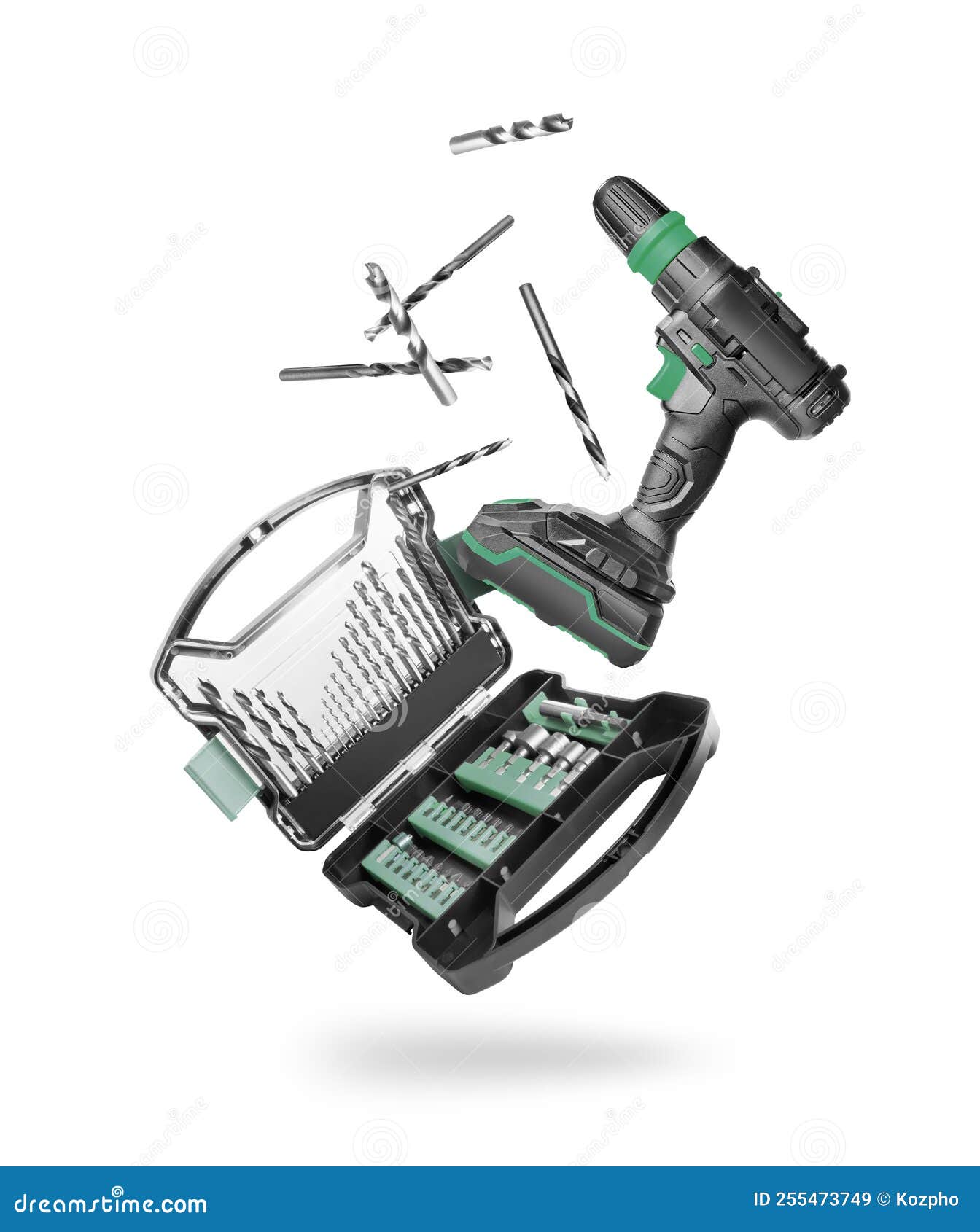 Different Metal Drill Bit Set for Various Tasks in a Plastic Box with ...