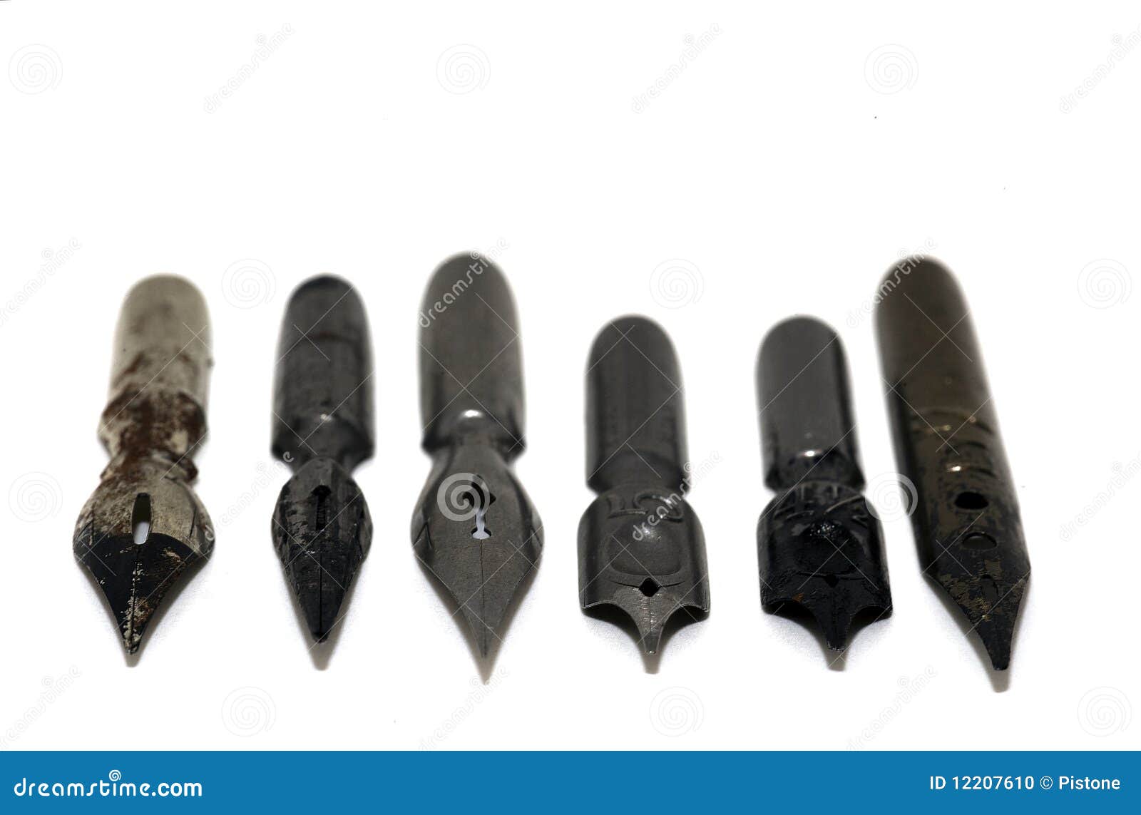 Different metal nibs stock photo. Image of steel, macro - 12207610