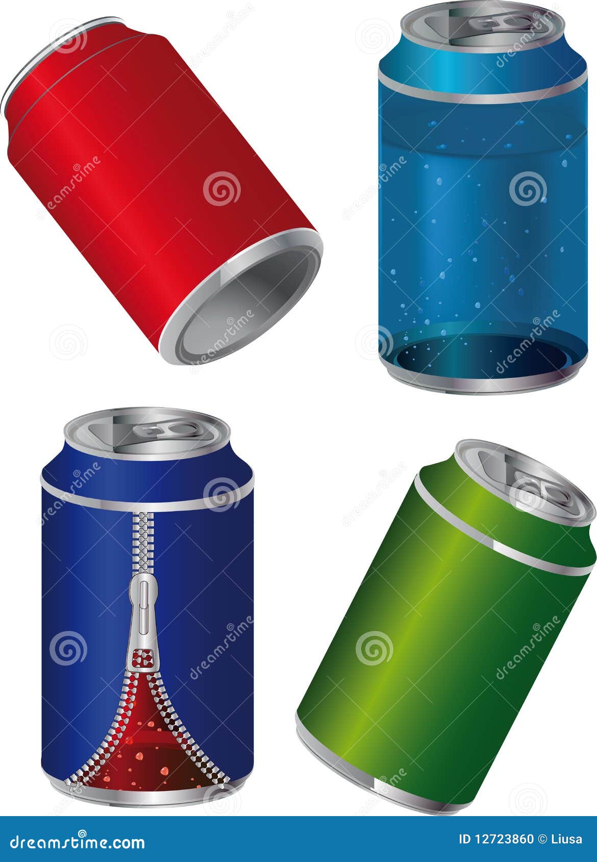 Different Metal Tins for Drinks Stock Vector - Illustration of aluminum ...