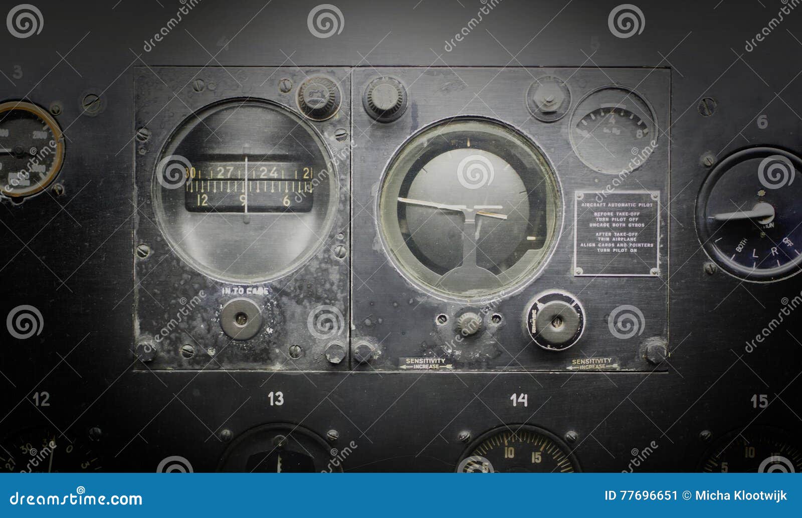 Different Meters and Displays in an Old Plane Stock Image - Image of ...
