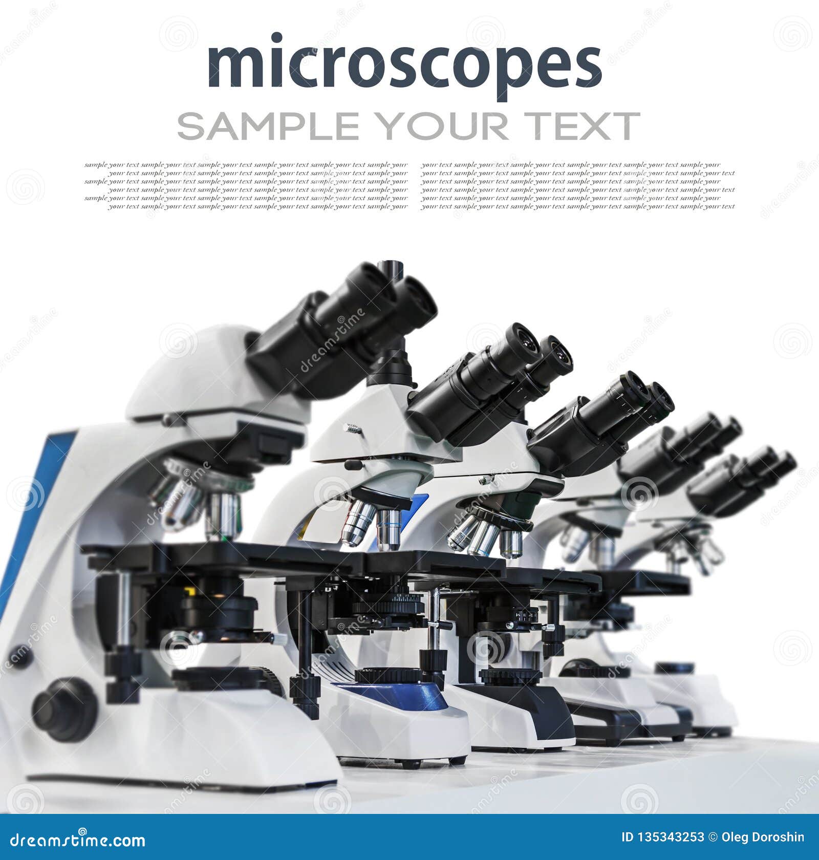 Different Microscopes Isolated on White Background Stock Image - Image ...