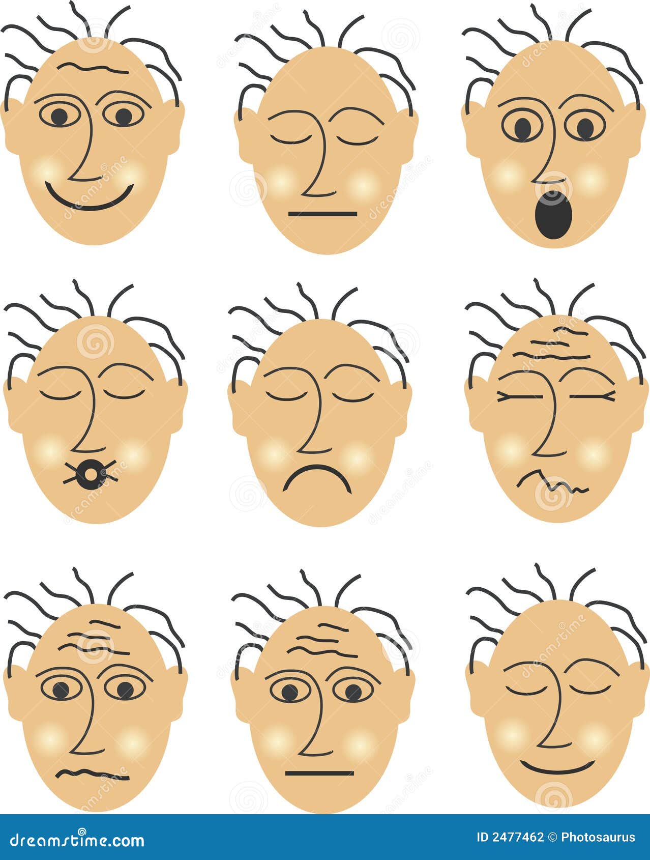 Different mimics stock vector. Illustration of asthonished - 2477462