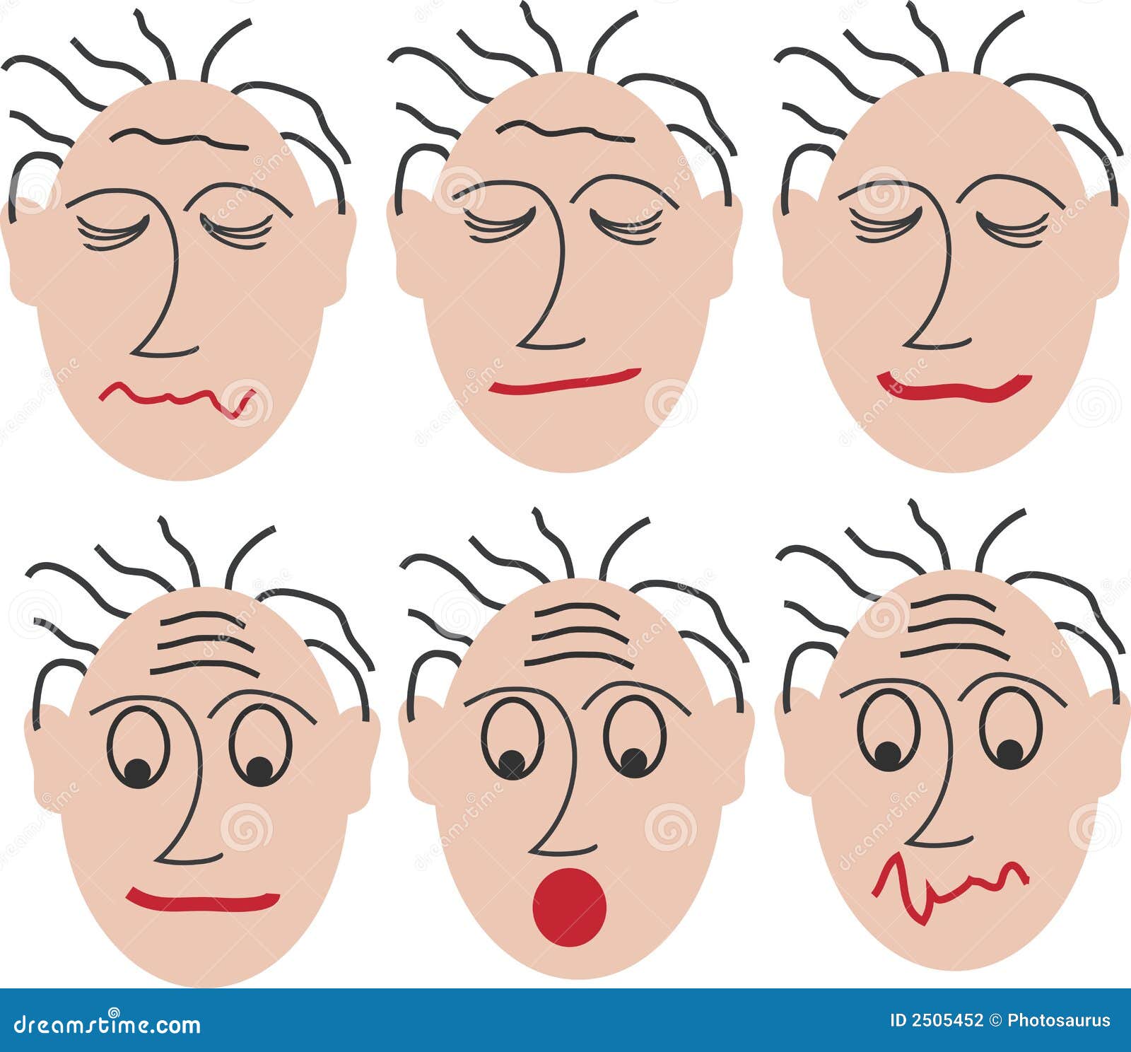 Different mimics stock vector. Illustration of faces, asthonished - 2505452