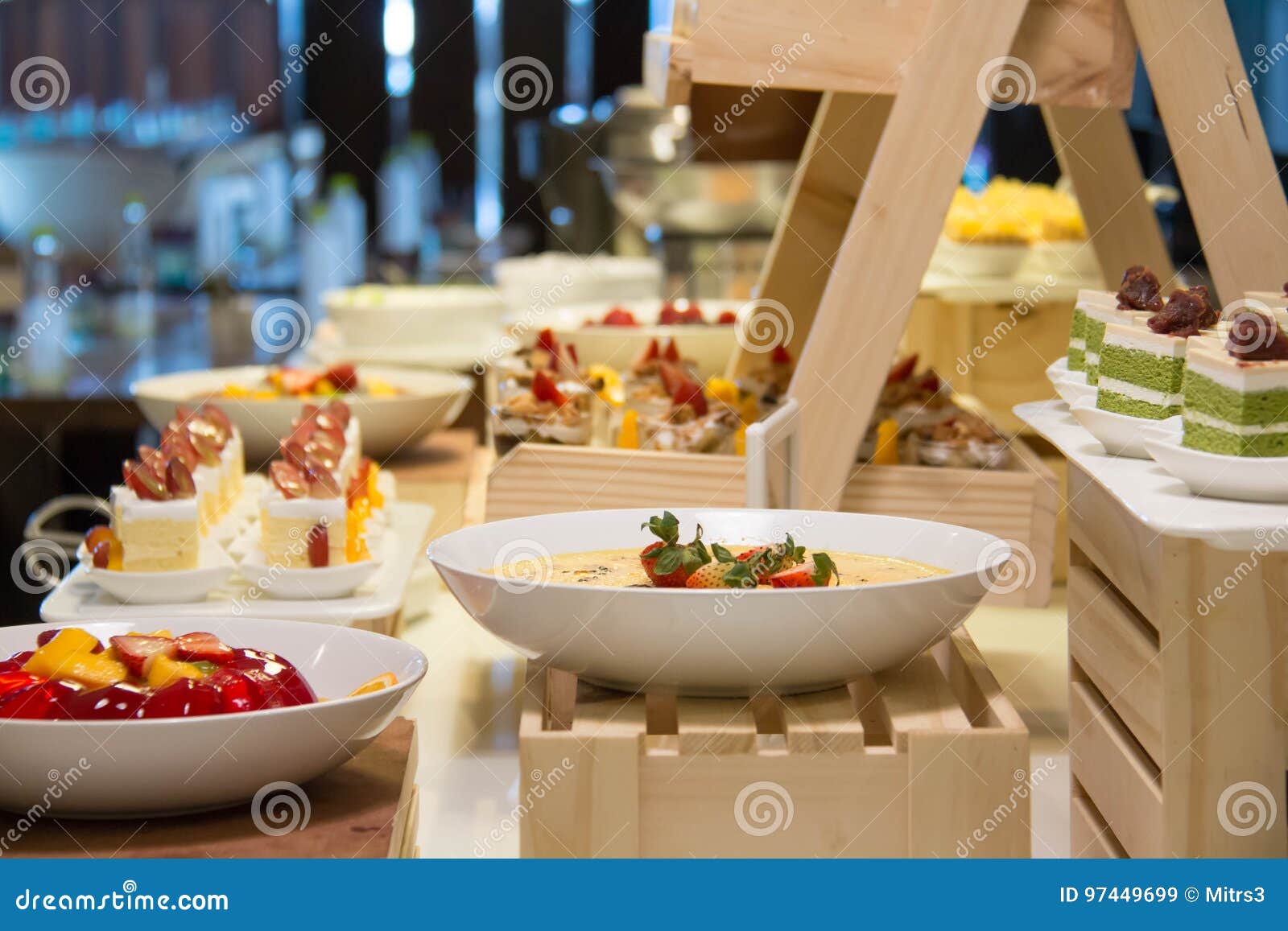 Different Mini Cakes on Buffet Stock Image - Image of dessert ...