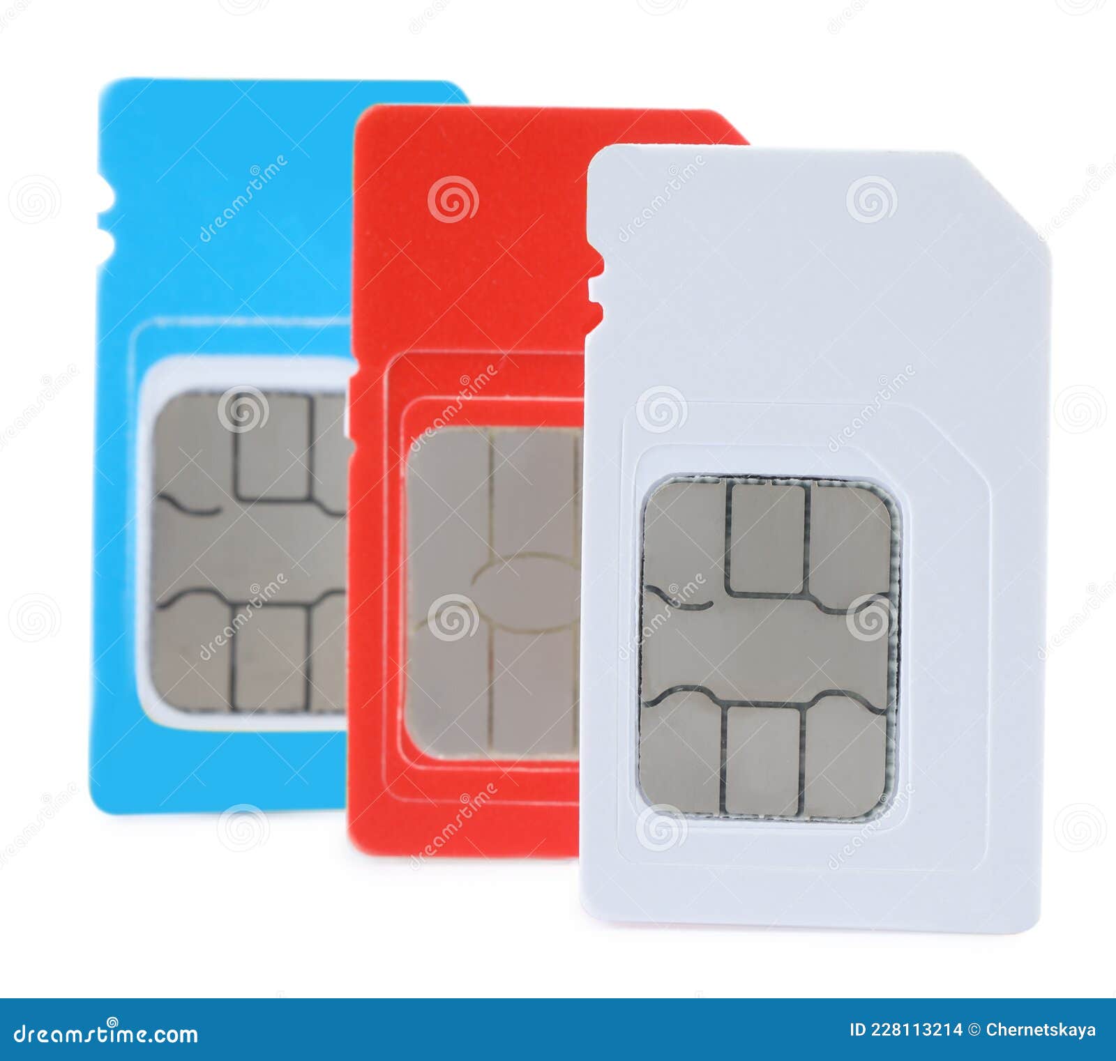 Different Mini SIM Cards on White Background Stock Photo - Image of ...