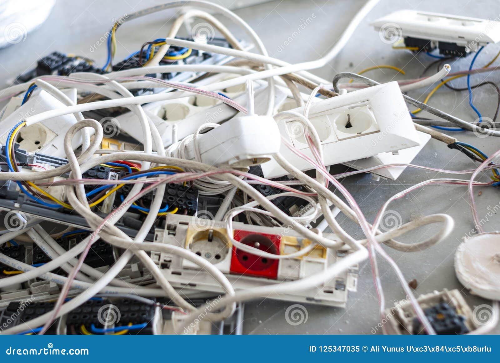 Mixed Cables on Construction Site Stock Image - Image of colorful ...