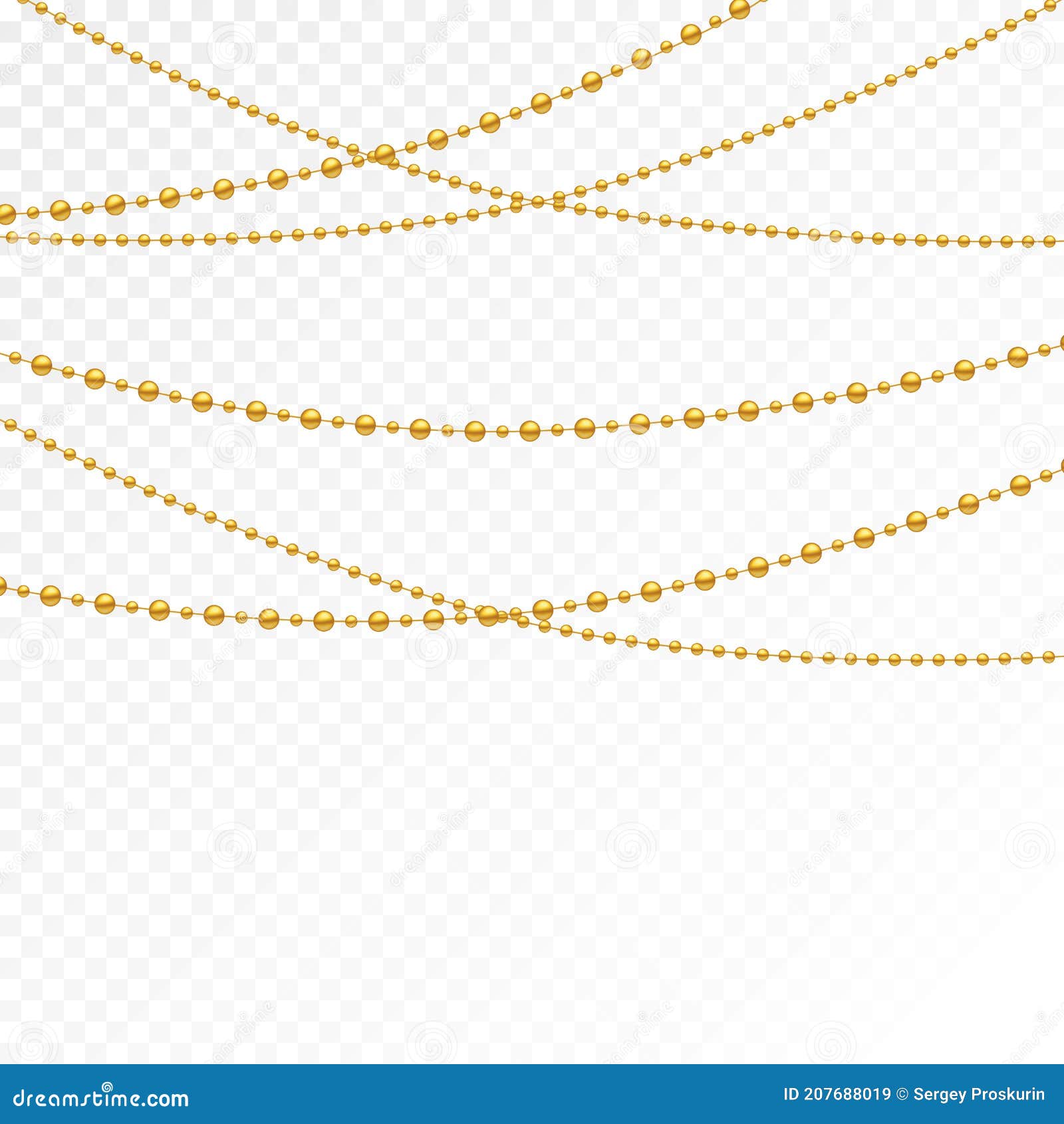 Different Models and Forms of Gold Beads. Realistic Image of Beads ...