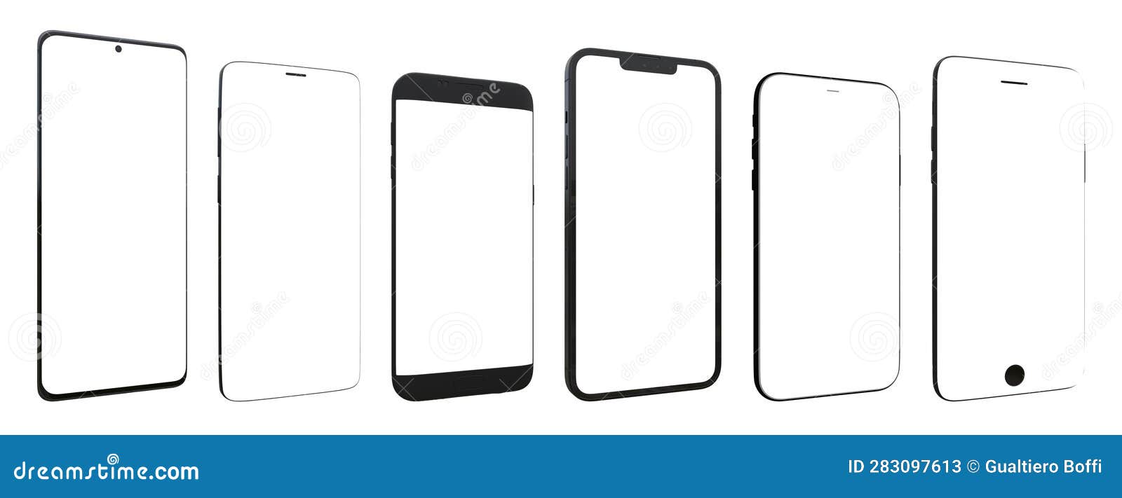 Different Models of Modern Smartphones with a Transparent Screen Stock ...