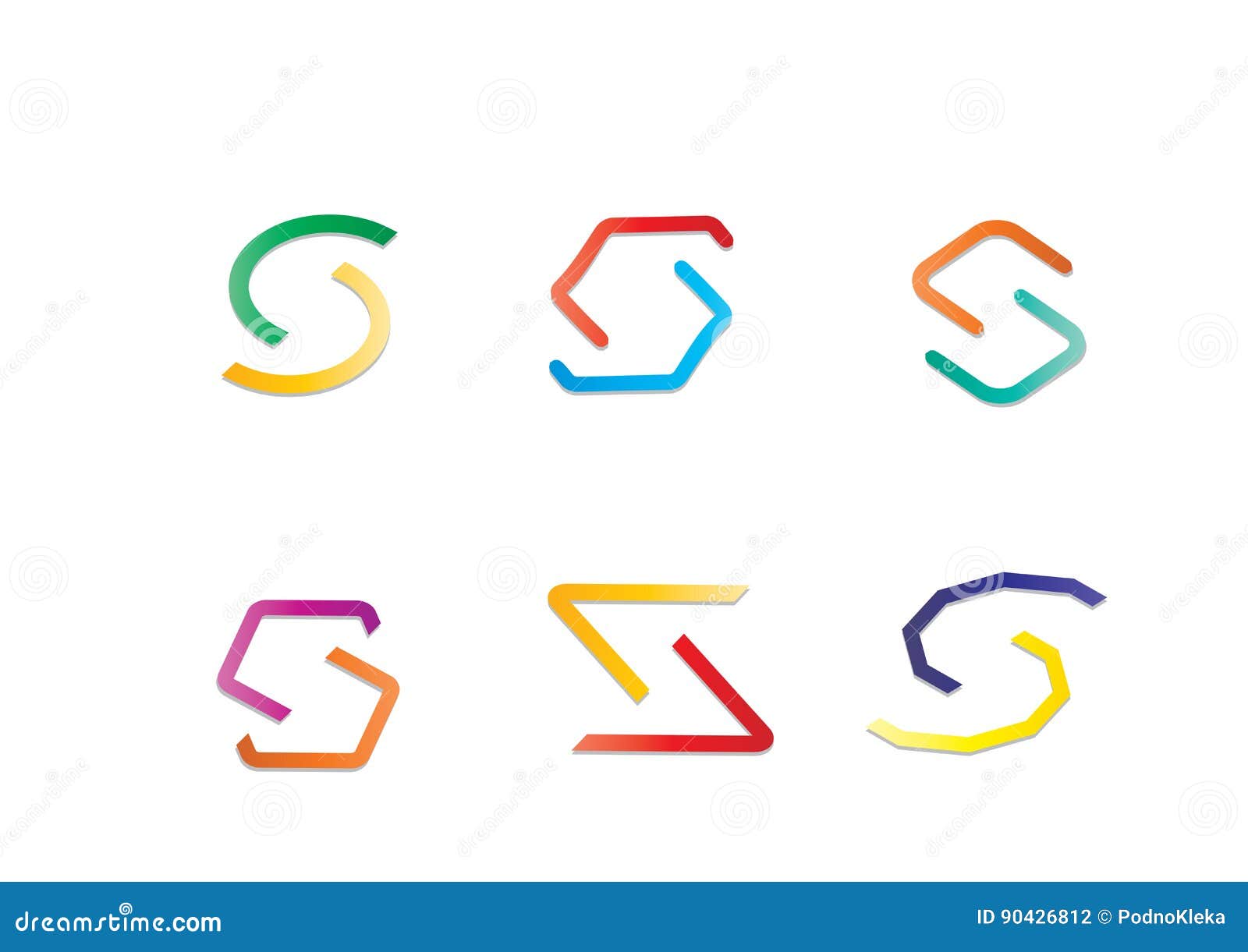 Different Modern Abstract Colorful Geometric Logo Letter S Stock Vector ...